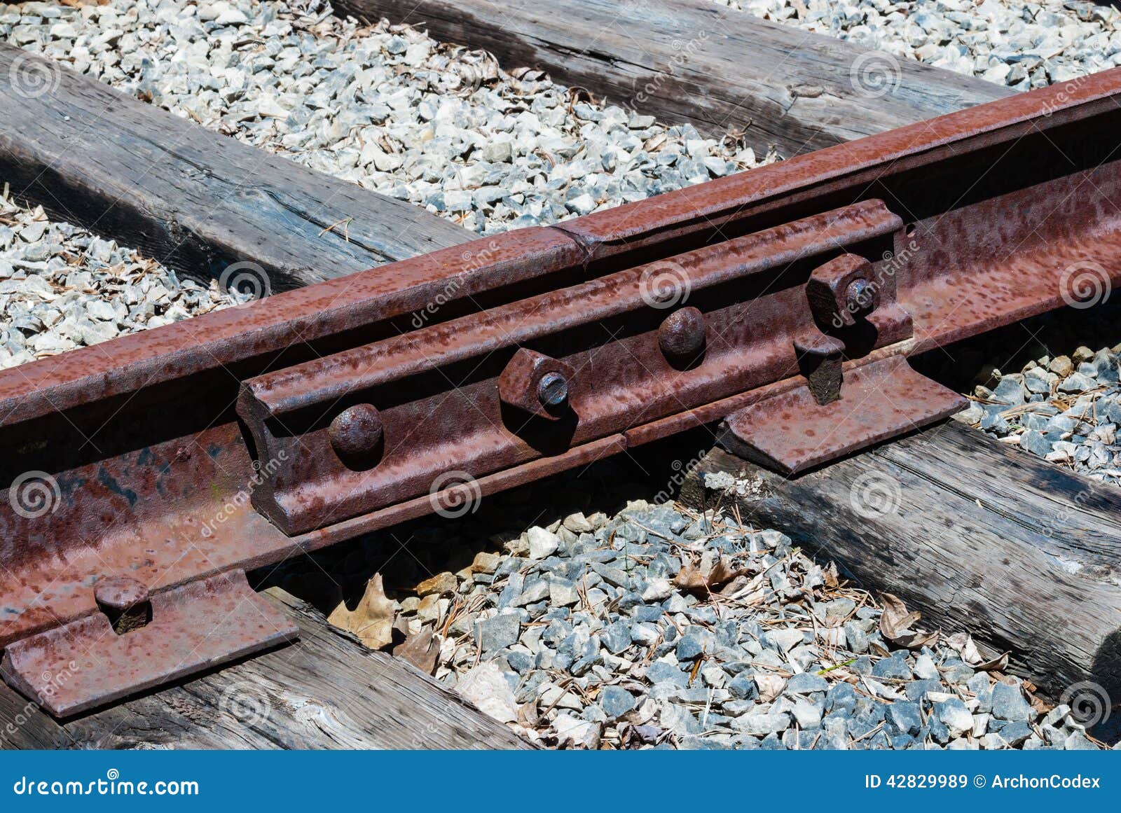 Rusted Railway Ties Linked with Bolts. Stock Image - Image of railtrack ...