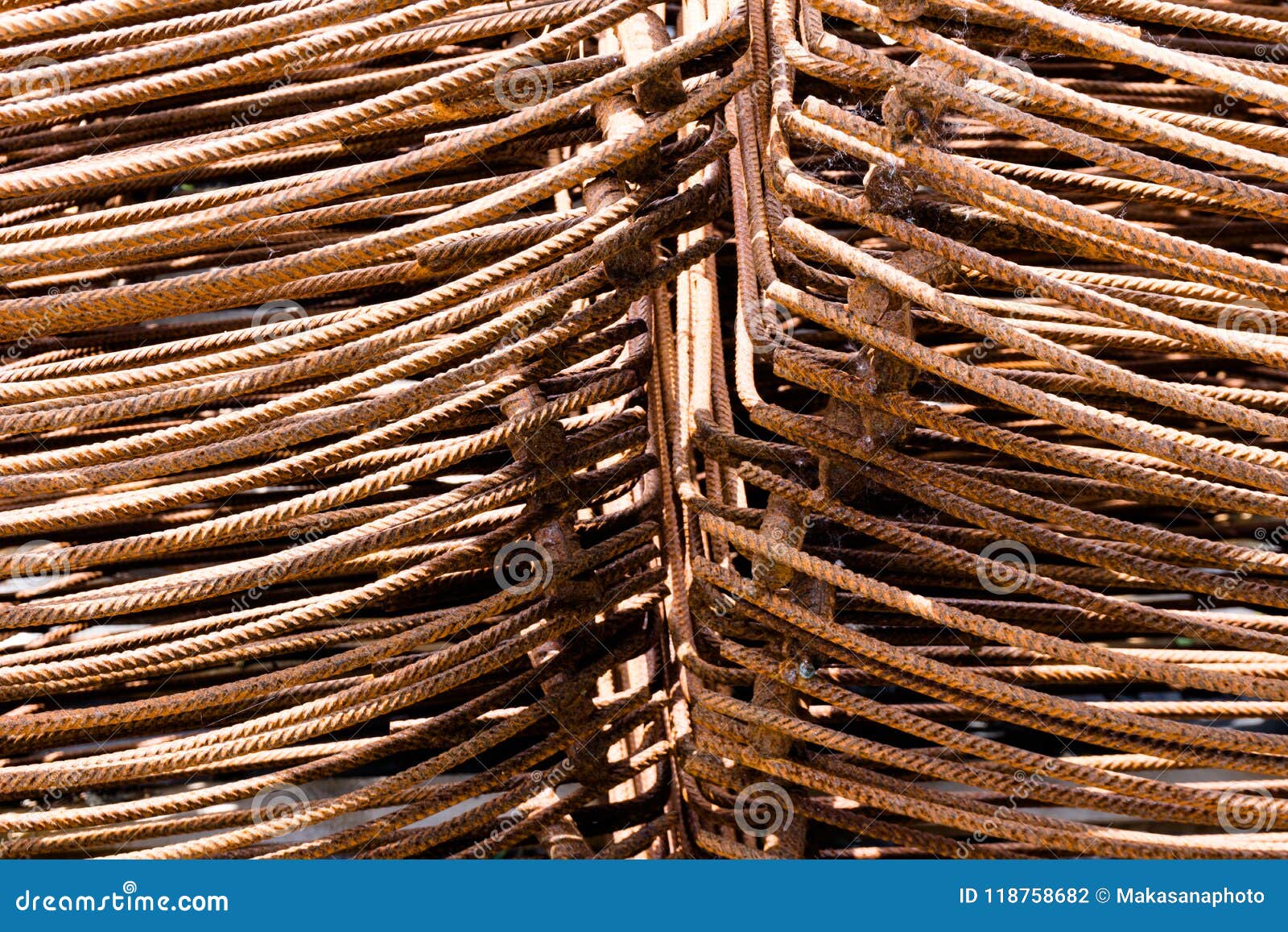 Rusted Rebar Iron Close Up View on an Abandoned Construction Site Stock ...