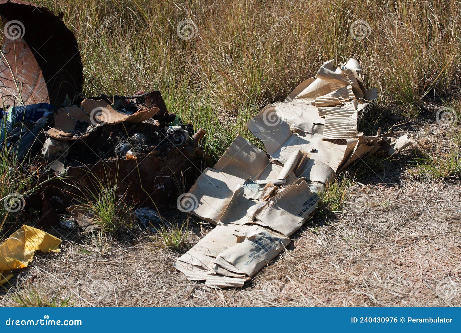 RUSTED through REFUSE BIN with TRASH SPILLED Stock Photo - Image of ...