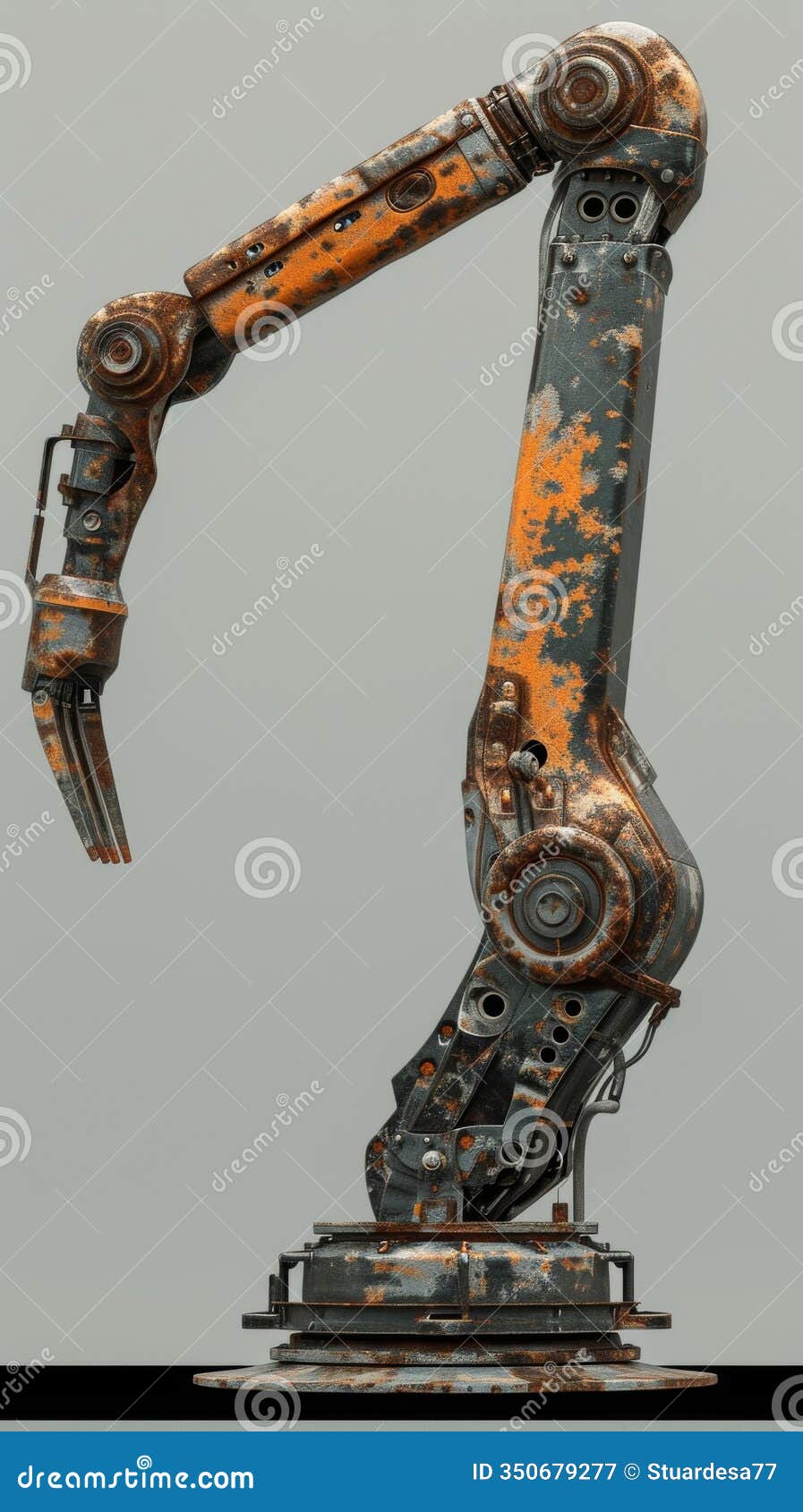 Rusted Robotic Arm with Weathered Mechanical Features Stock Image ...