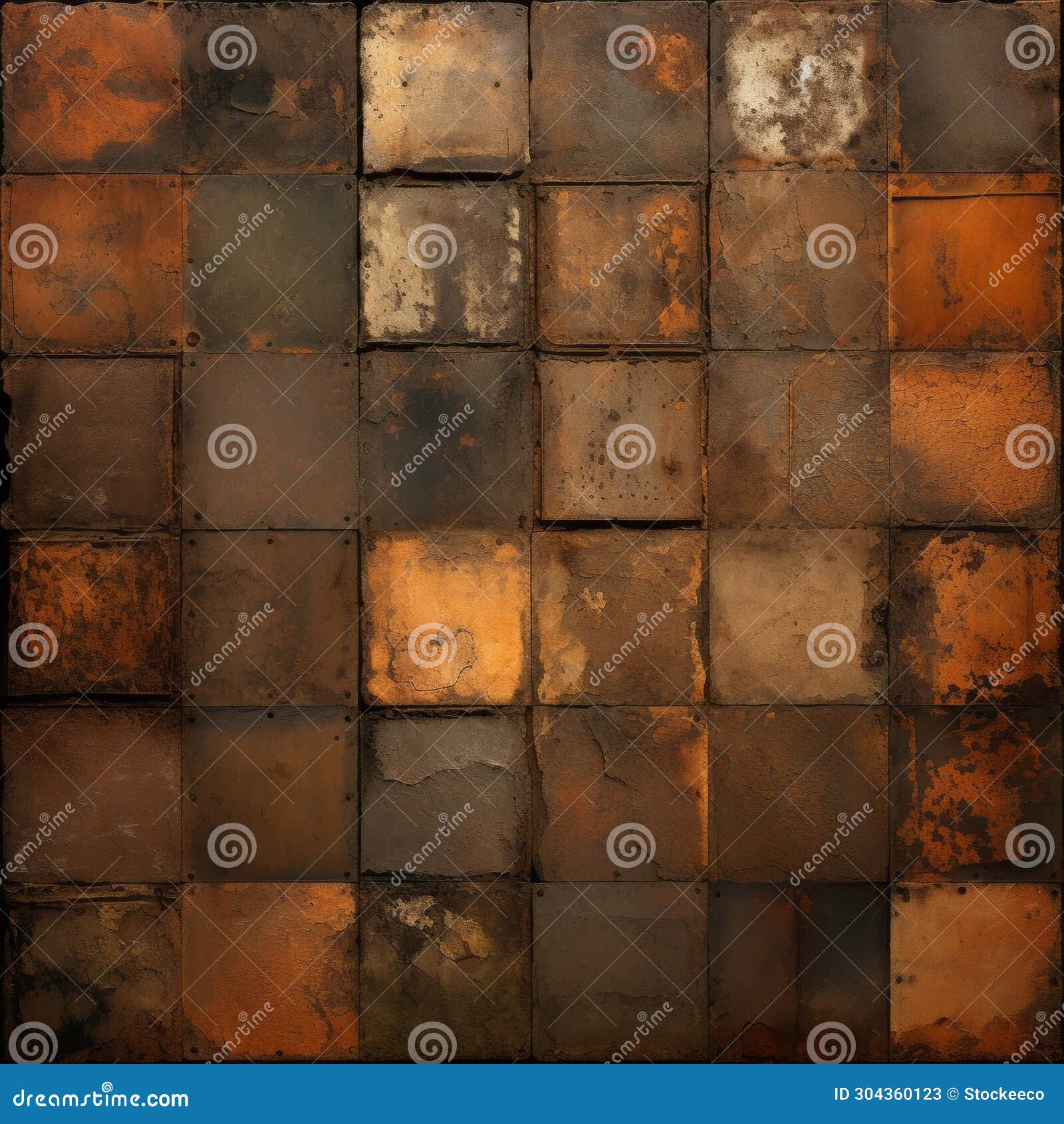Rusted Rust Colored Tiles Psd Vector Template Inspired by Dan Witz ...