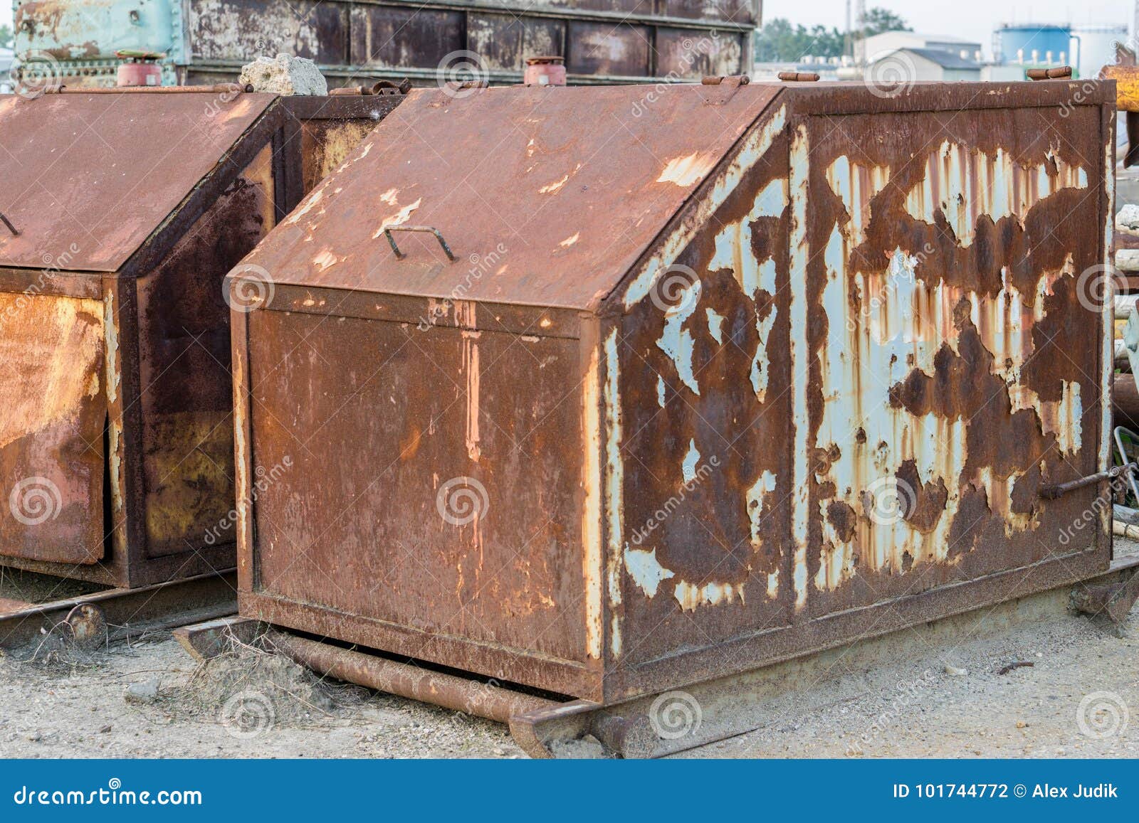 Rusted scrap containers stock photo. Image of rusty - 101744772