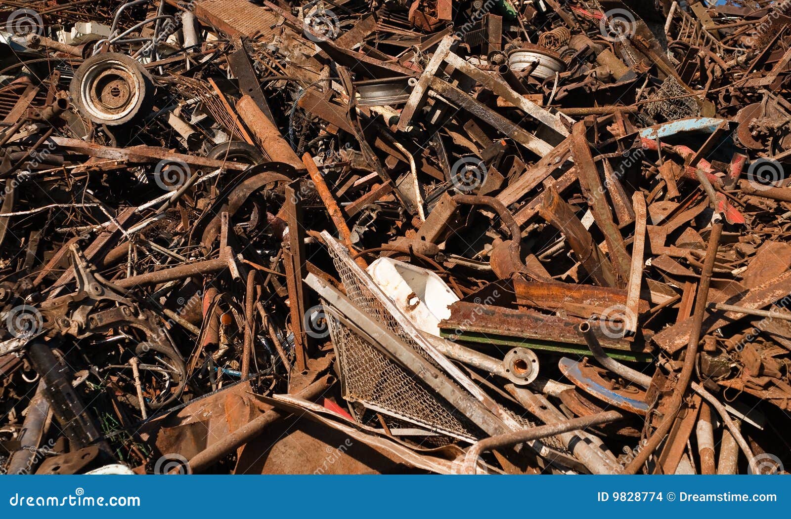 Rusted scrap metal pile stock photo. Image of metallic - 9828774