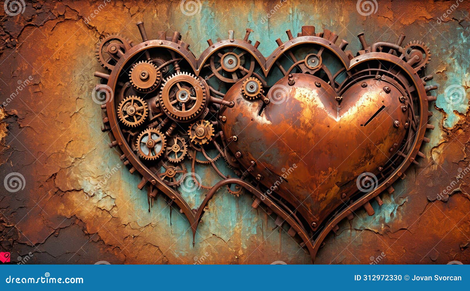 Rusted Steampunk Heart Illustration Stock Illustration - Illustration ...