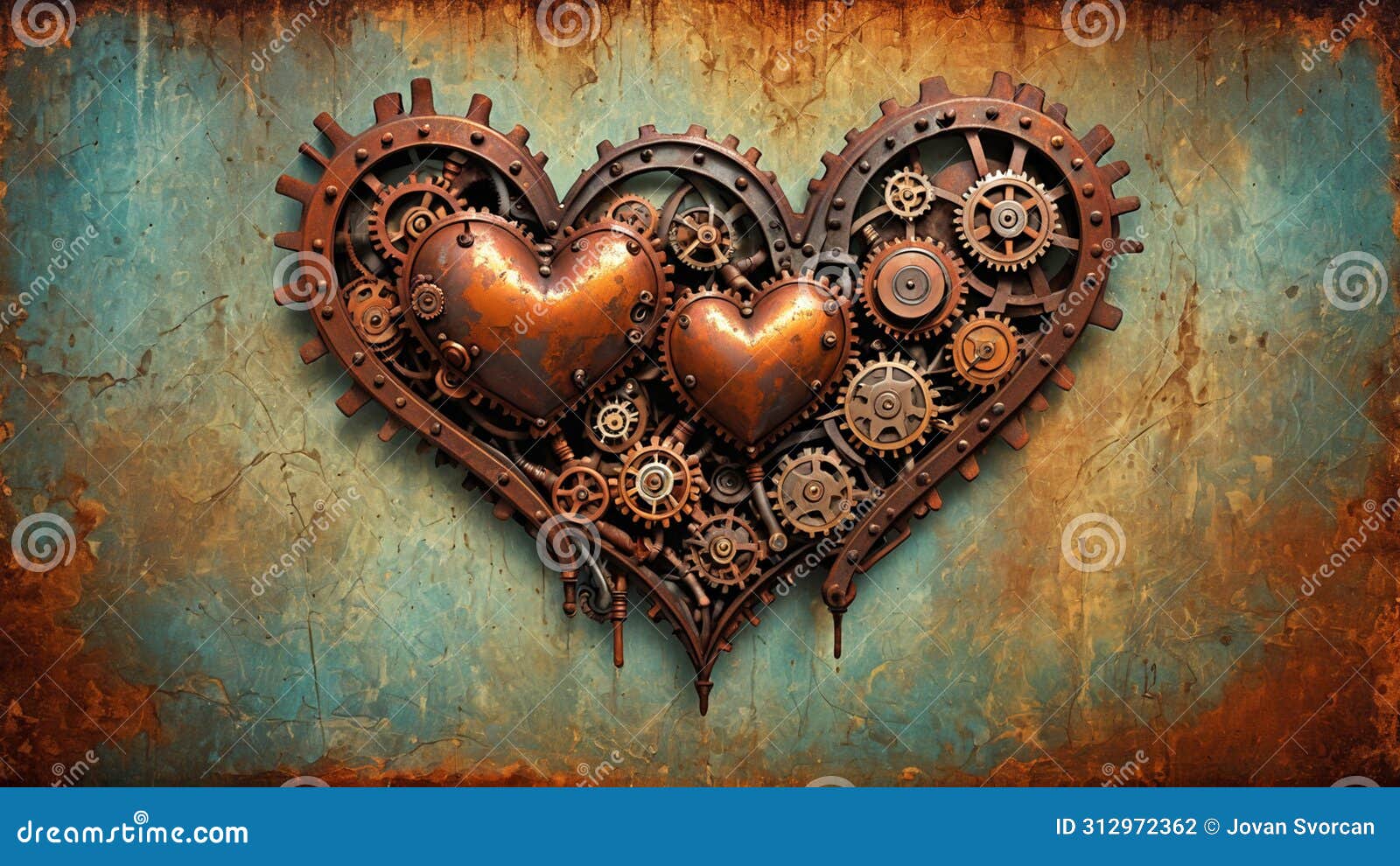 Rusted Steampunk Heart Illustration Stock Illustration - Illustration ...
