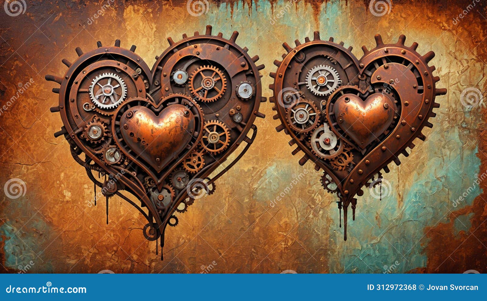 Rusted Steampunk Heart Illustration Stock Illustration - Illustration ...