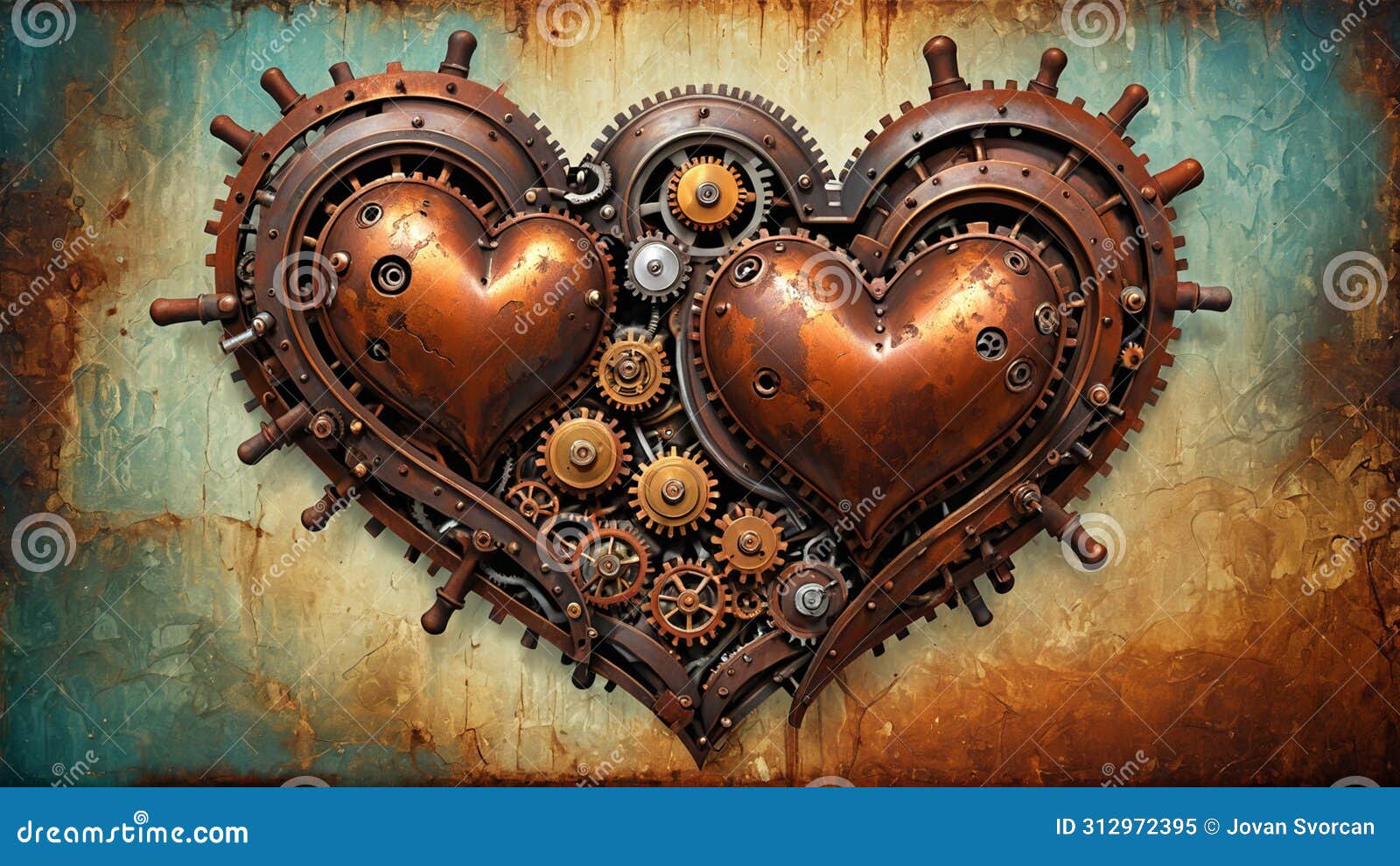 Rusted Steampunk Heart Illustration Stock Illustration - Illustration ...