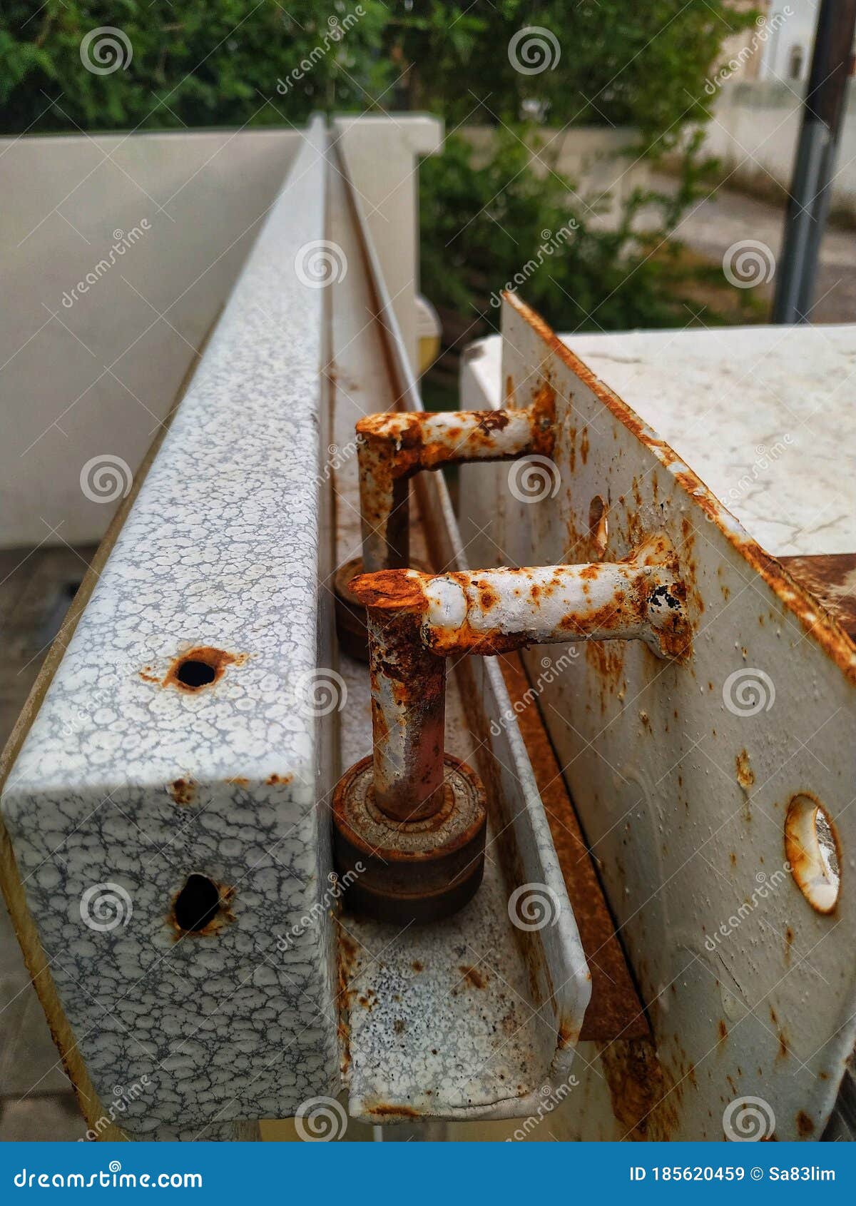 Rusted steel house gate stock image. Image of rusted - 185620459