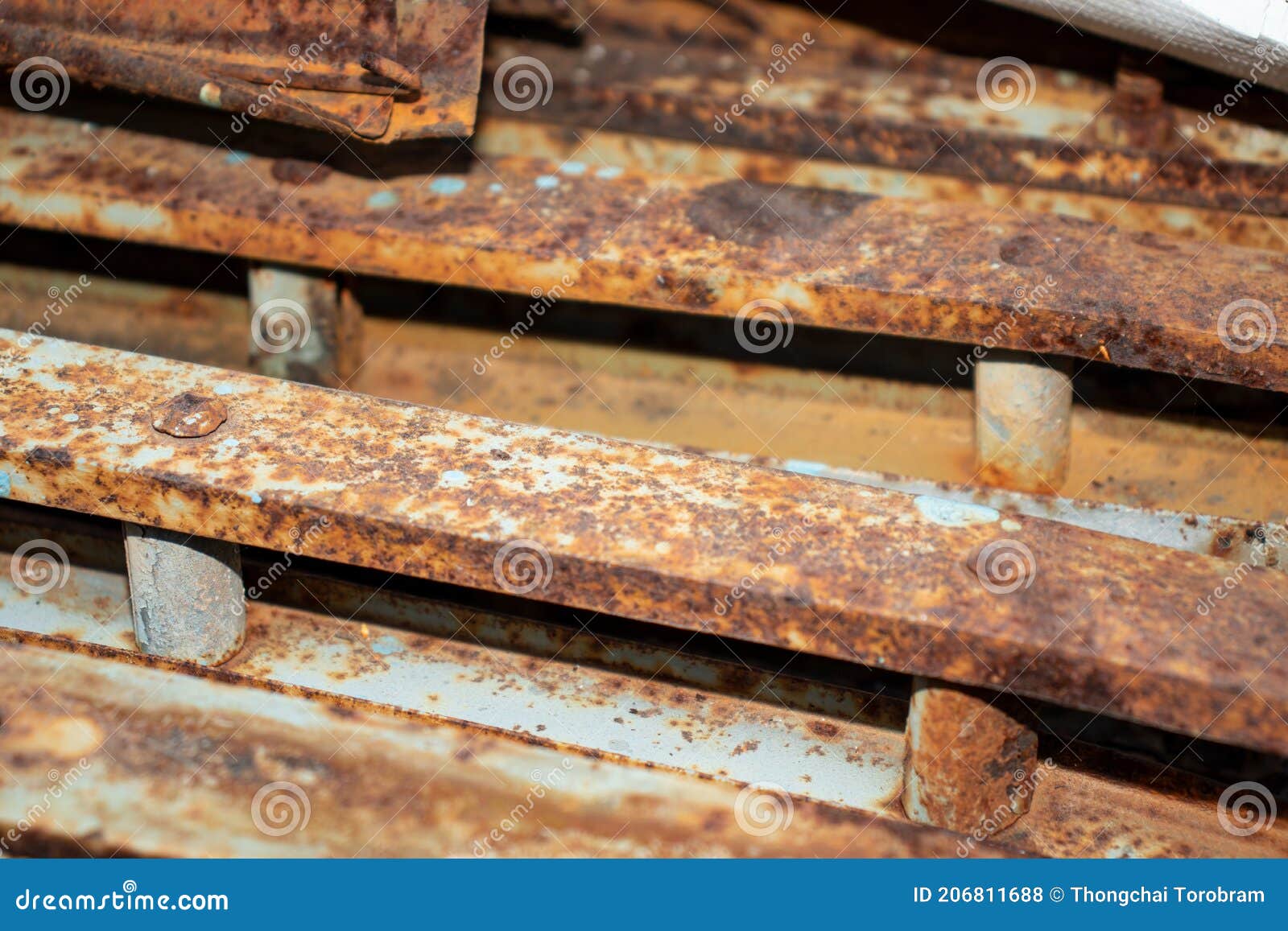 The Rusted Steel Pile Causes Corrosion. Stock Photo - Image of ...