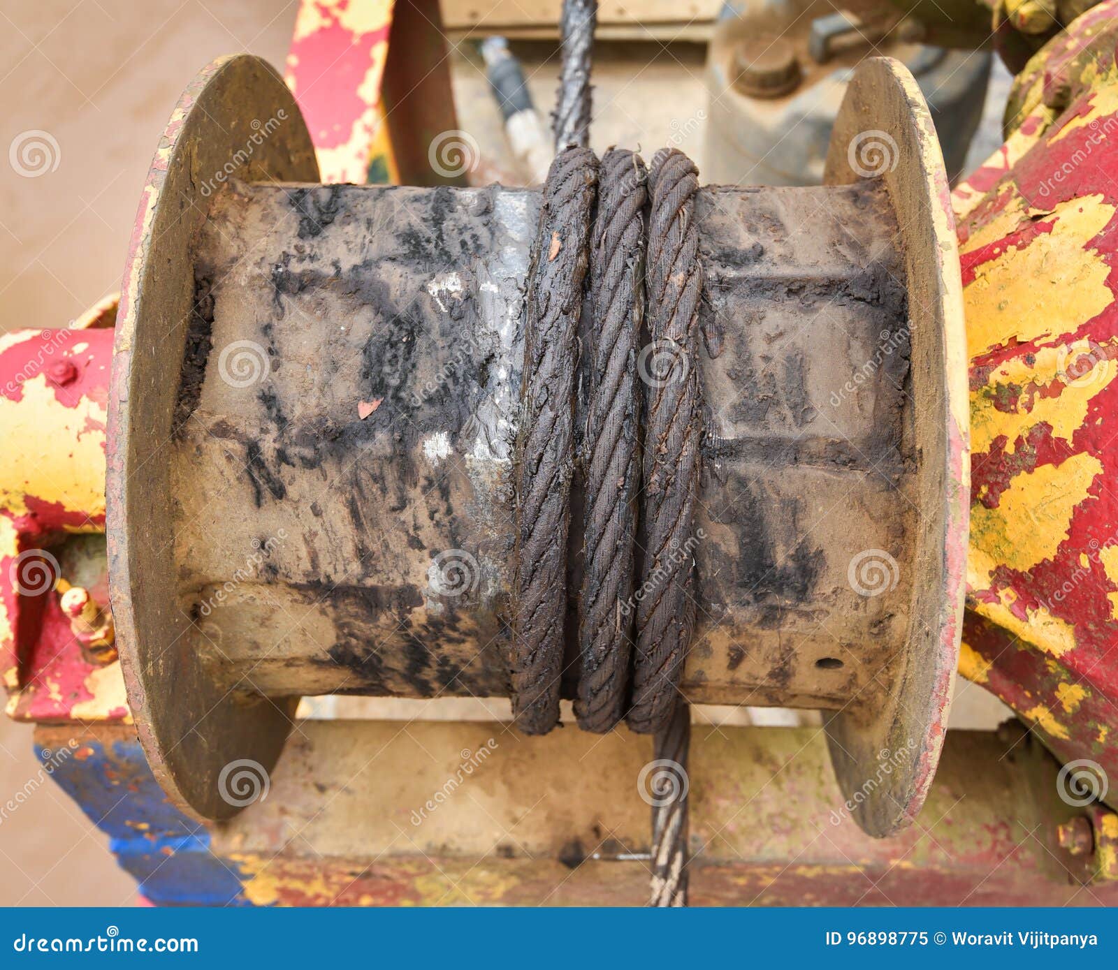 Rusted Steel Wire Rope Boat Equipment Stock Image - Image of close ...