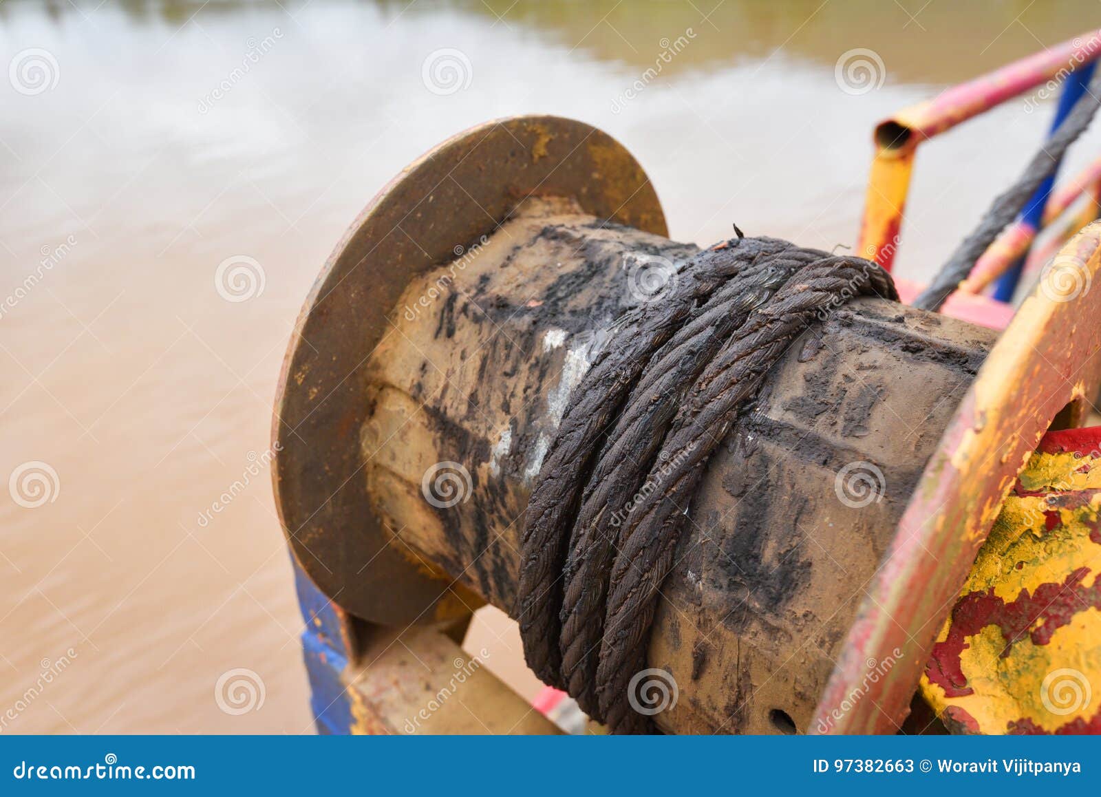 Rusted Steel Wire Rope Boat Equipment Stock Image - Image of absorber ...