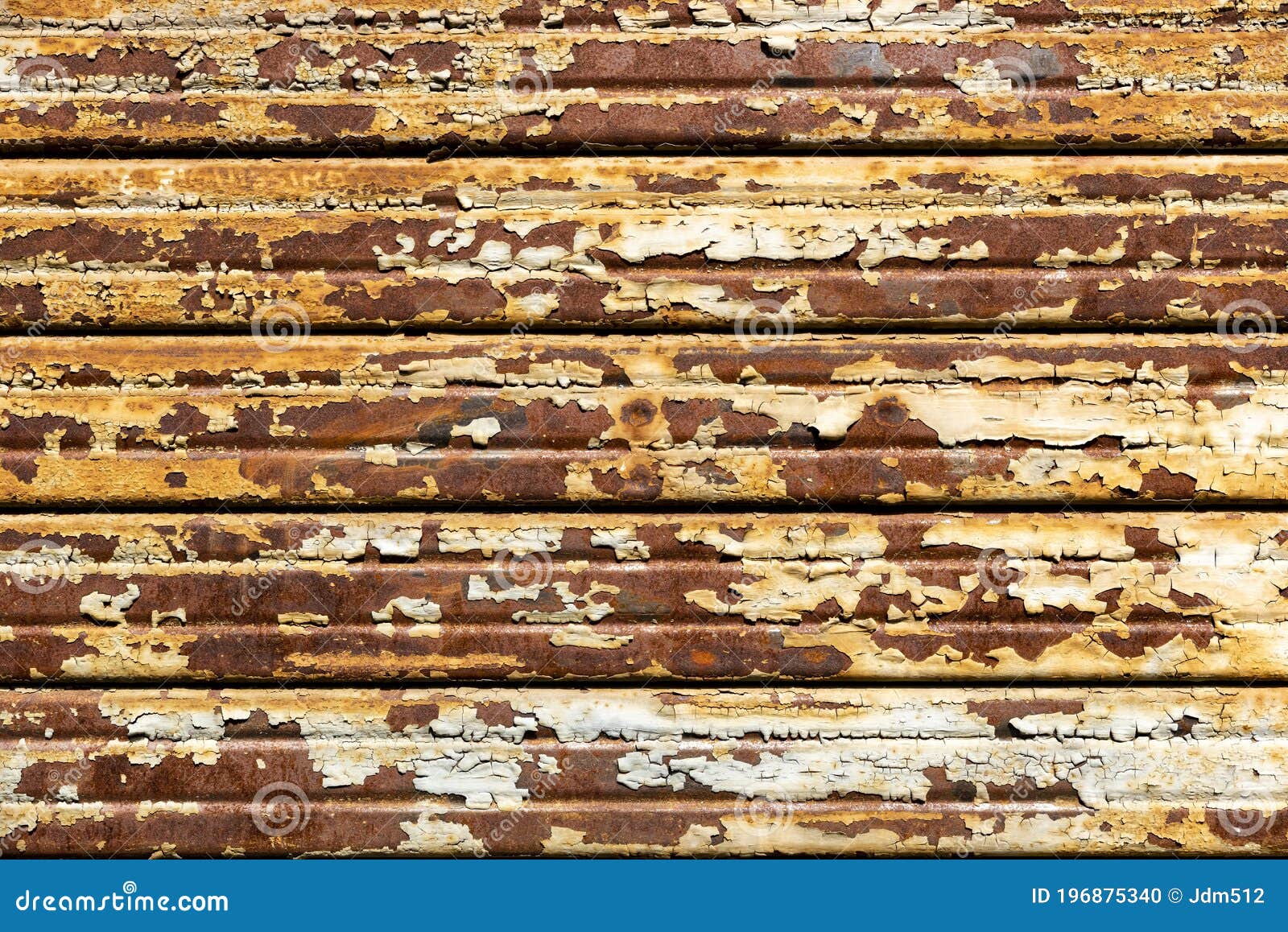 Rusted Storefront Rolling Shutter, Stripes of Rusted Metal. Stock Photo ...