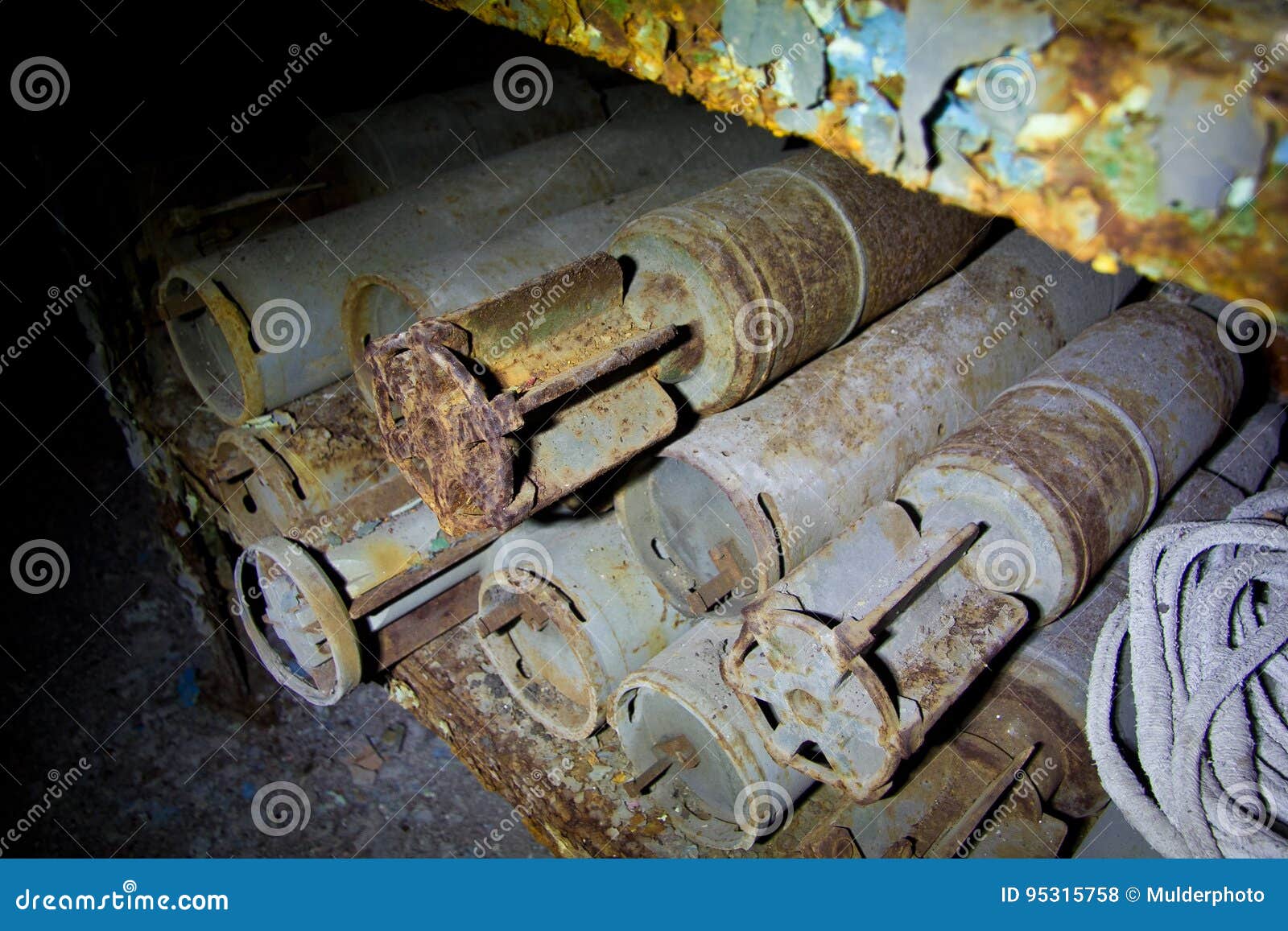 Rusted Tank Shells on an Abandoned Military Depot Stock Photo - Image ...