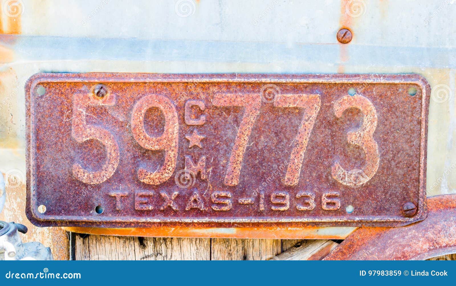 Rusted 1936 Texas License Plate Editorial Stock Image - Image of bumpy ...