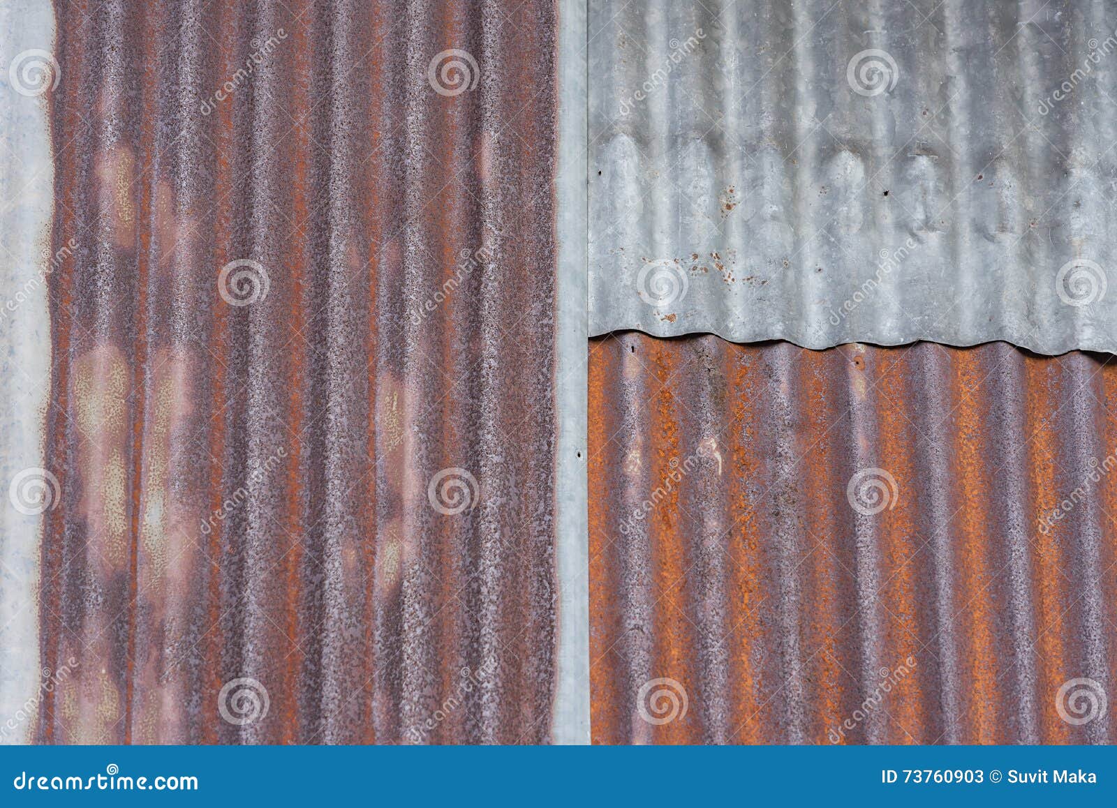 Rusted tin roof. stock image. Image of construction, pattern - 73760903