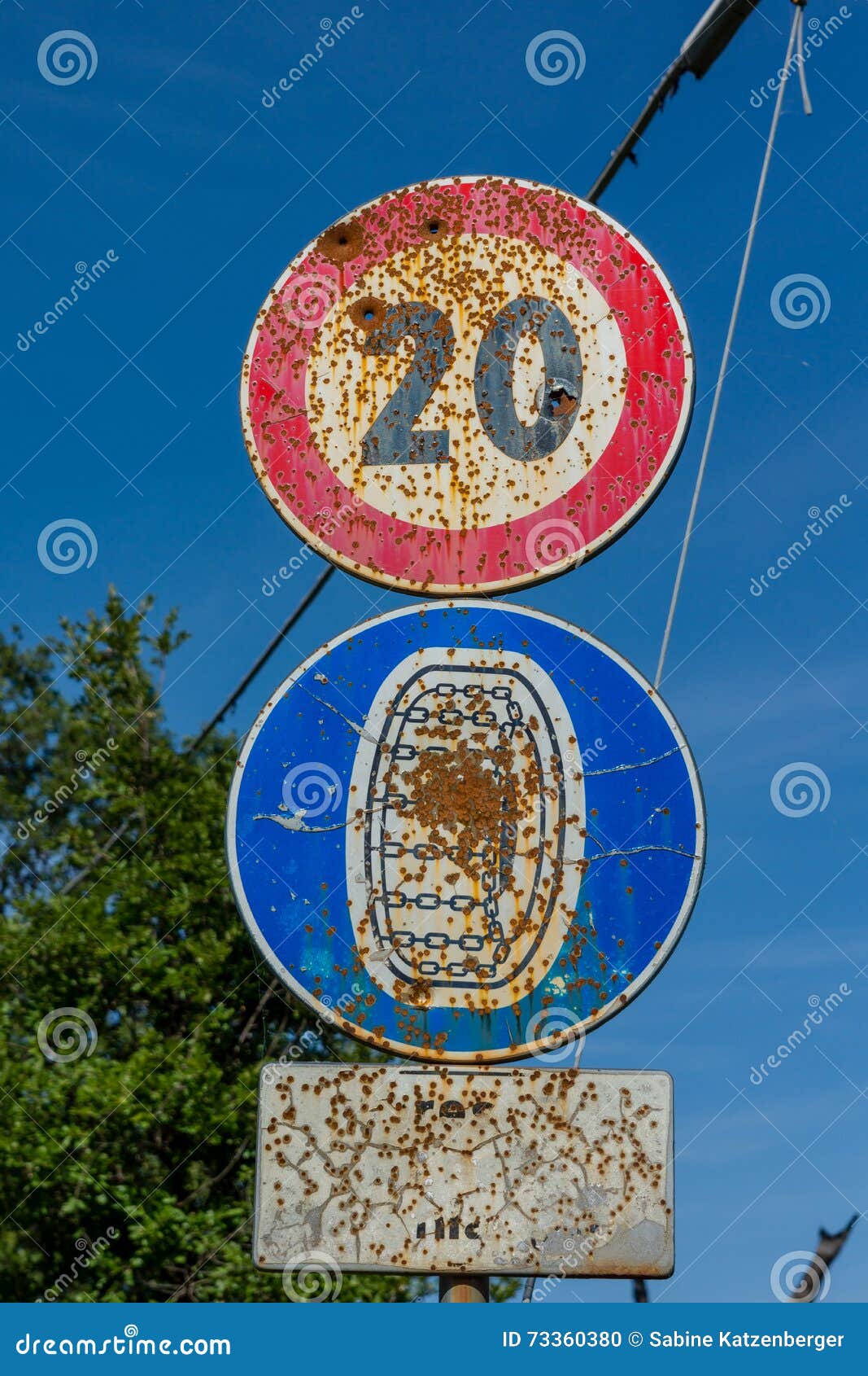 Rusted traffic sign stock photo. Image of rusted, chain - 73360380
