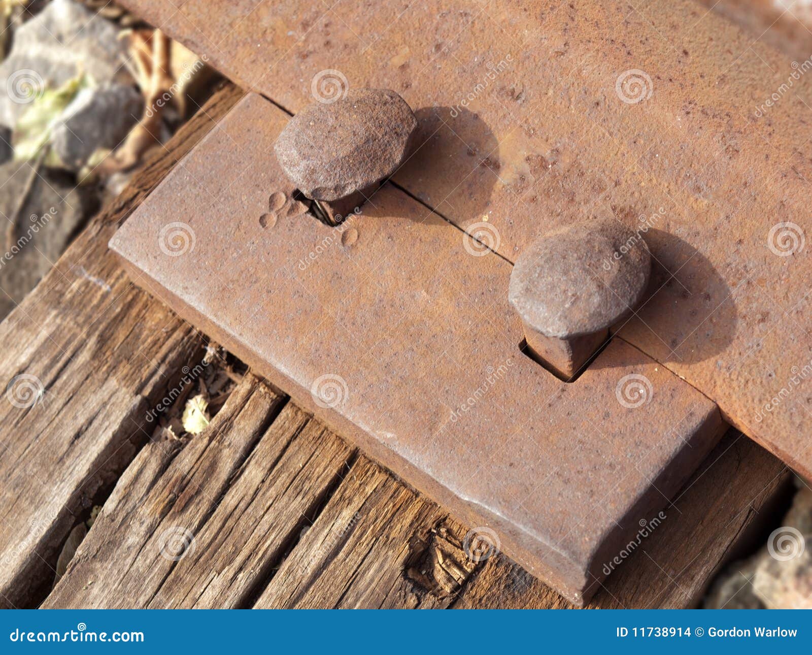 Rusted Train Rail stock photo. Image of bolt, industrial - 11738914