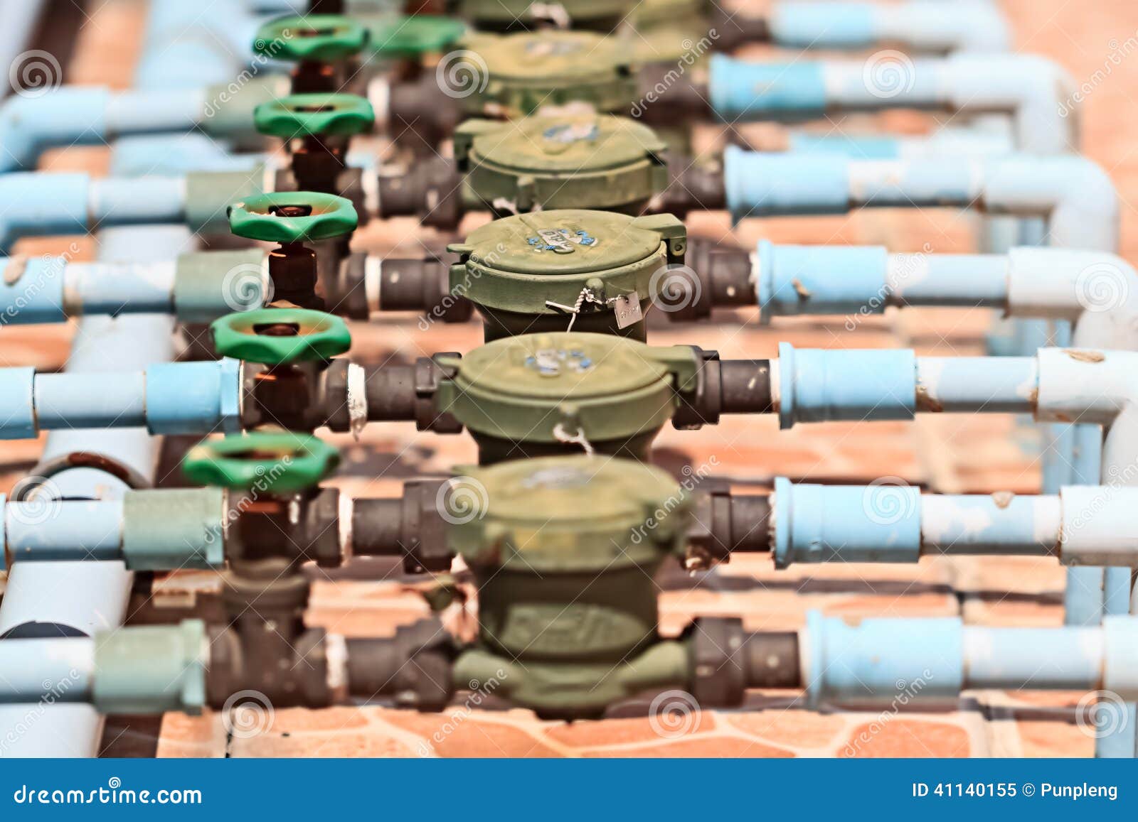 Rusted Water Valves and Old Water Meters Stock Image - Image of water ...