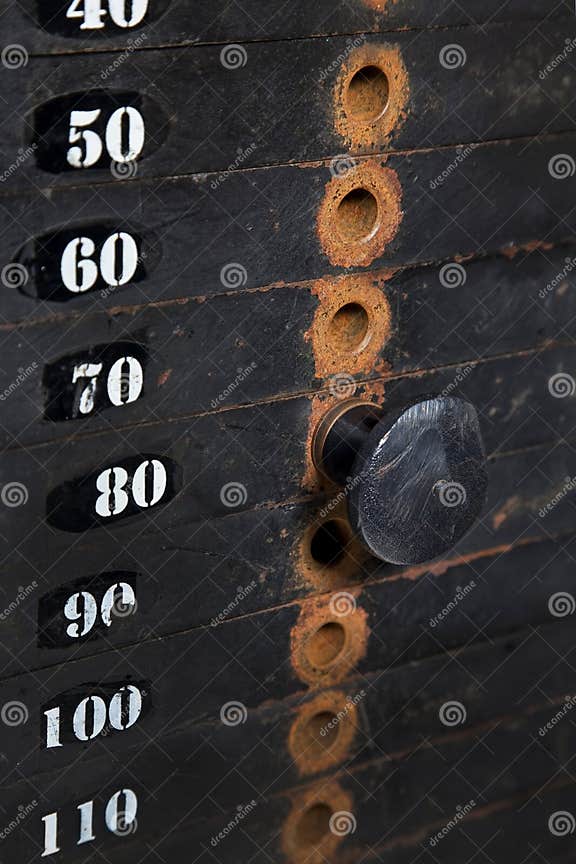 Rusted Weight Stack stock photo. Image of indoors, measurement - 27275146