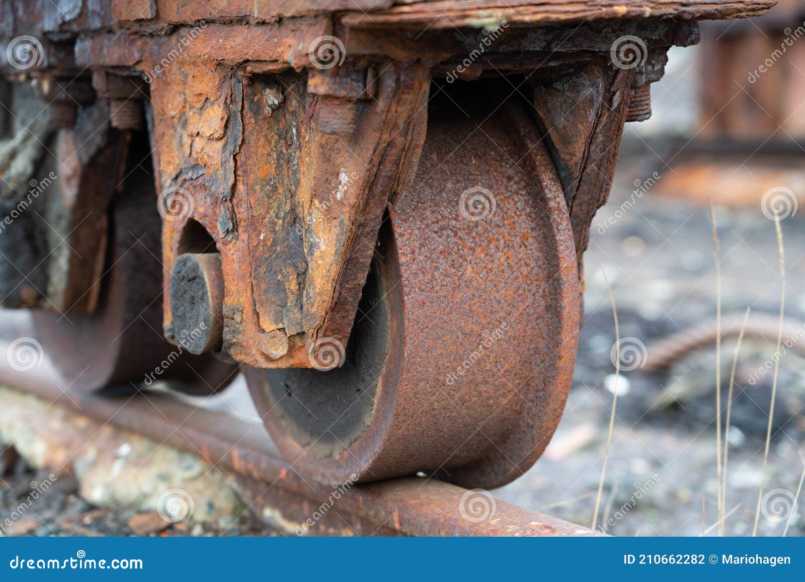 Rusted Wheels on Rusty Rails of a Disused Railway Stock Photo - Image ...