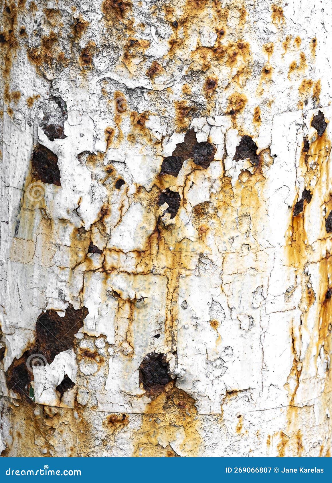 Rusted White Painted Metal Wall. Rusty Metal Background With Streaks Of ...