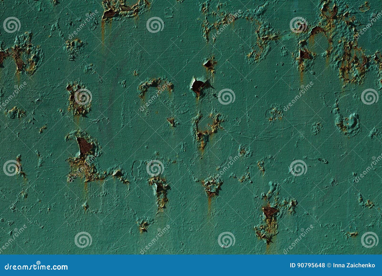 Corroded Green Metal Background.Rusty And Scratched Metal Wall. Painted ...