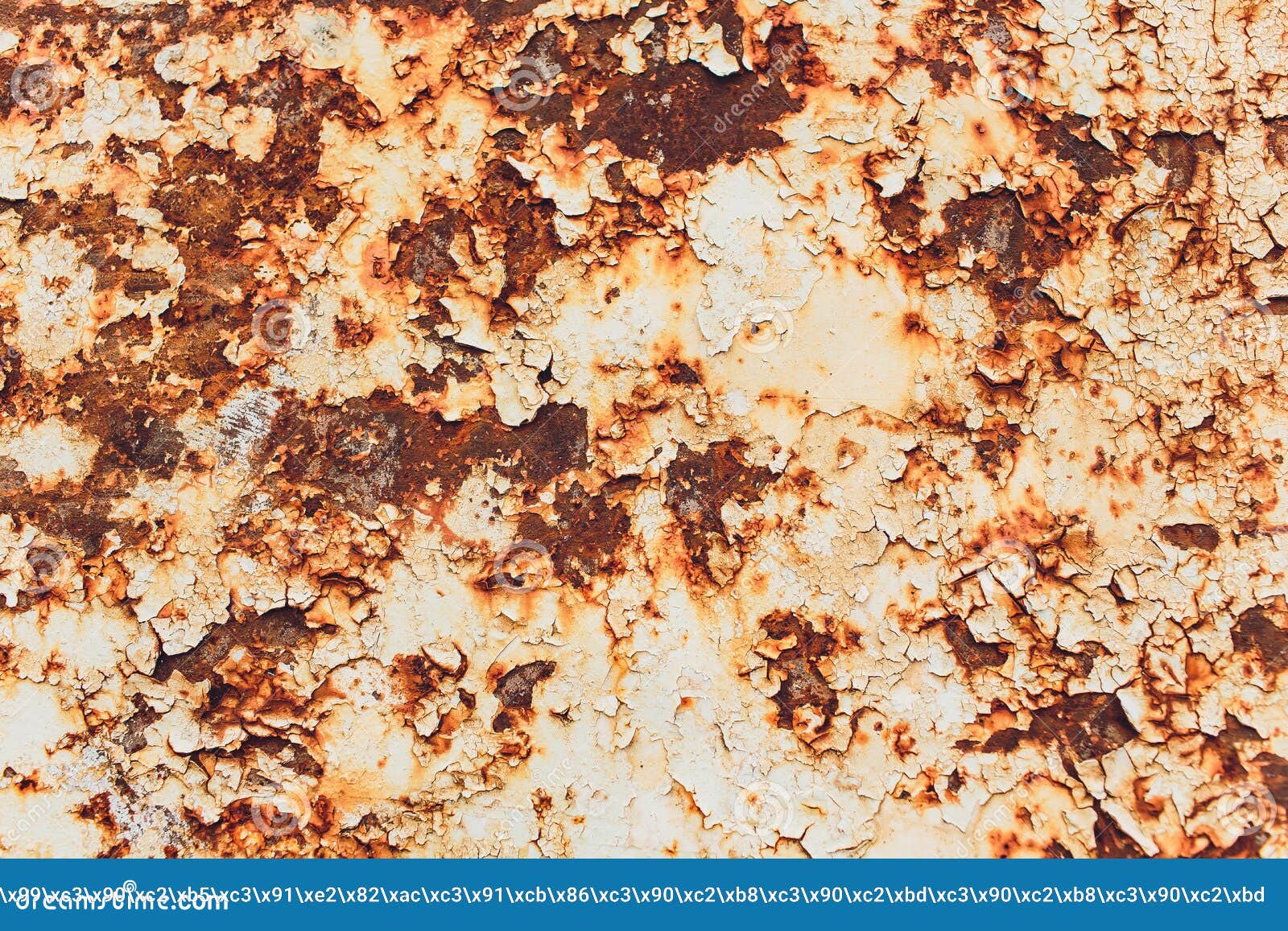 Rusted White Painted Metal Wall. Rusty Metal Background with Streaks of ...