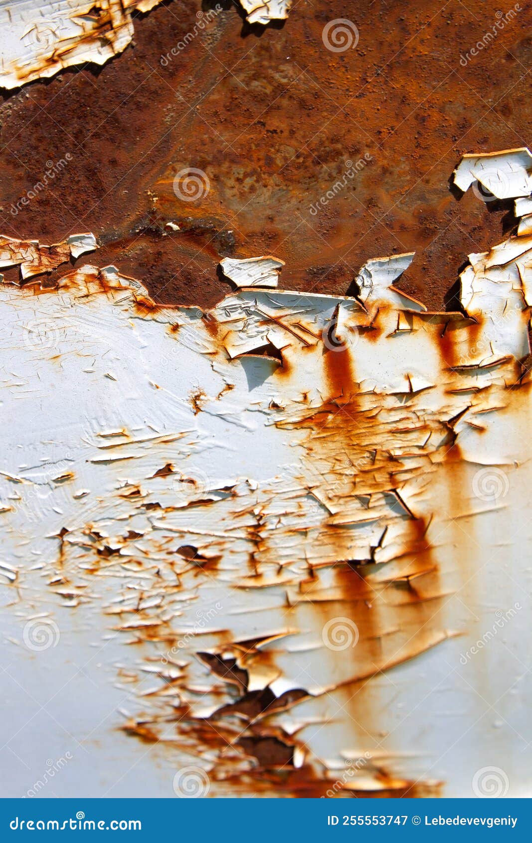 Rusted White Painted Metal Wall. Rusty Metal Background with Streaks of ...