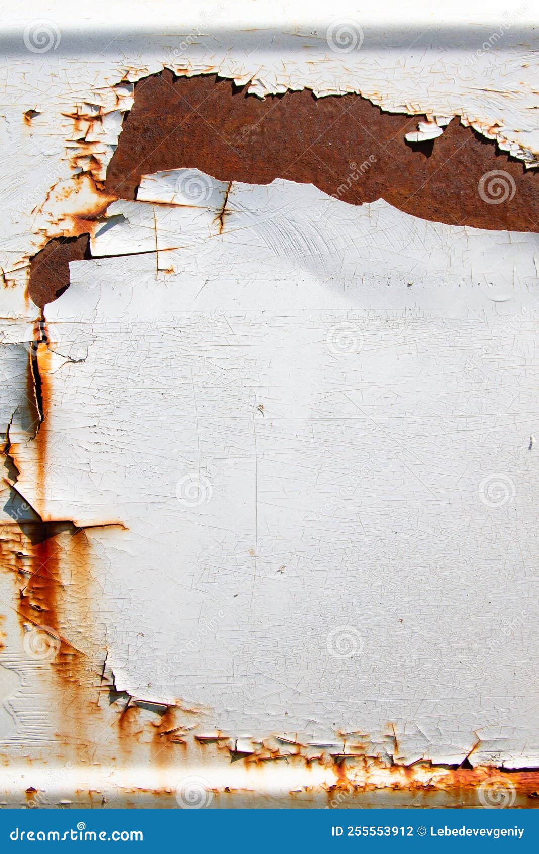 Rusted White Painted Metal Wall. Rusty Metal Background with Streaks of ...