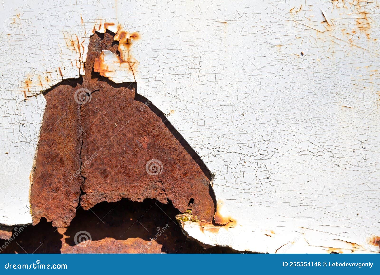 Rusted White Painted Metal Wall. Rusty Metal Background with Streaks of ...