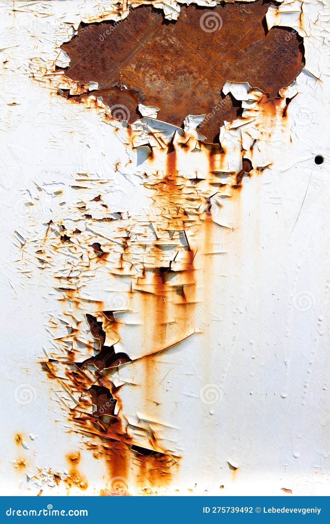 Rusted White Painted Metal Wall. Rusty Metal Background with Streaks of ...