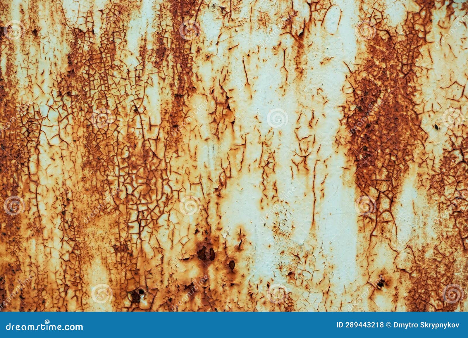 Rusted White Painted Metal Wall. Rusty Metal Background with Streaks of ...