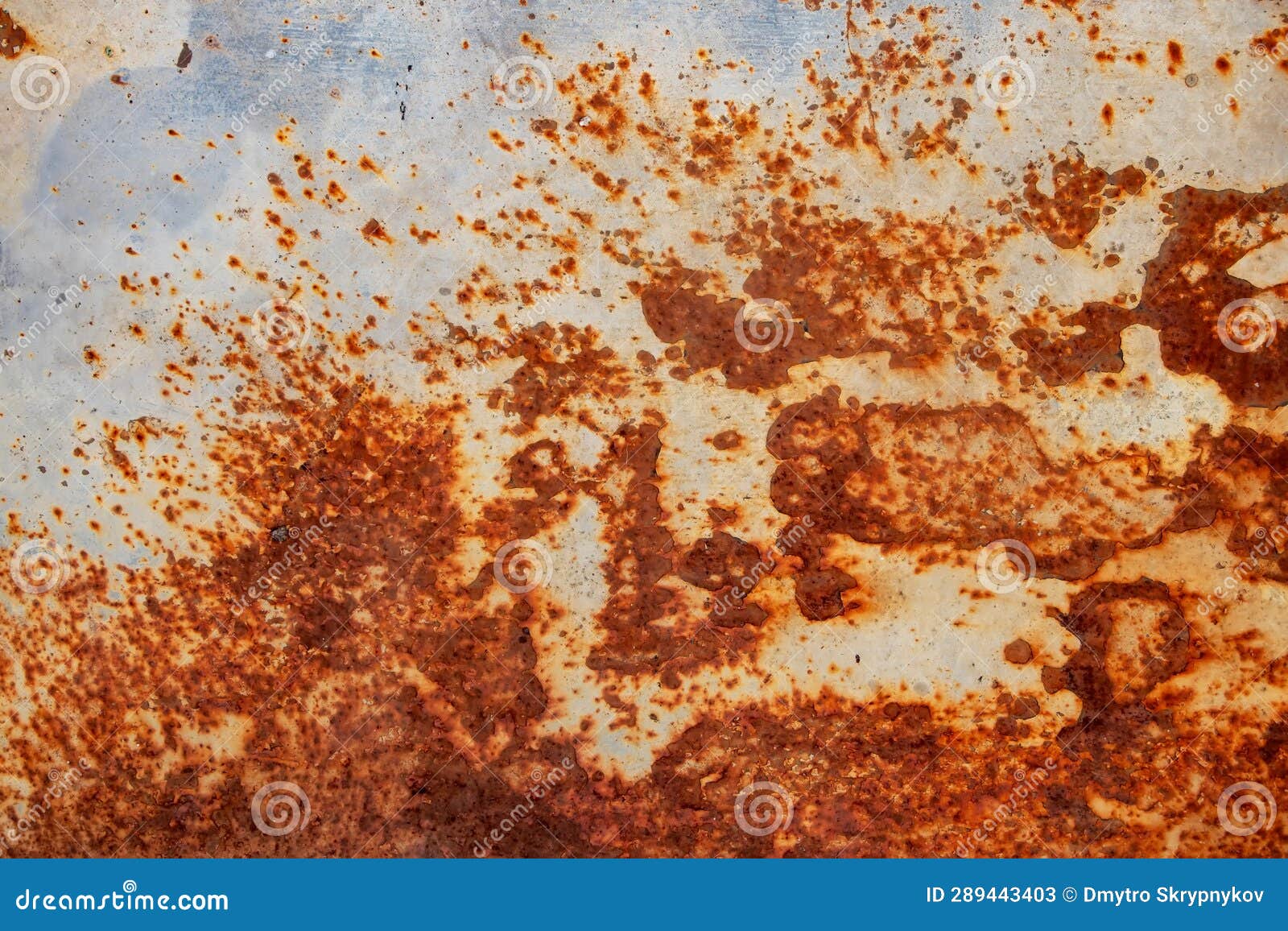 Rusted White Painted Metal Wall. Rusty Metal Background with Streaks of ...
