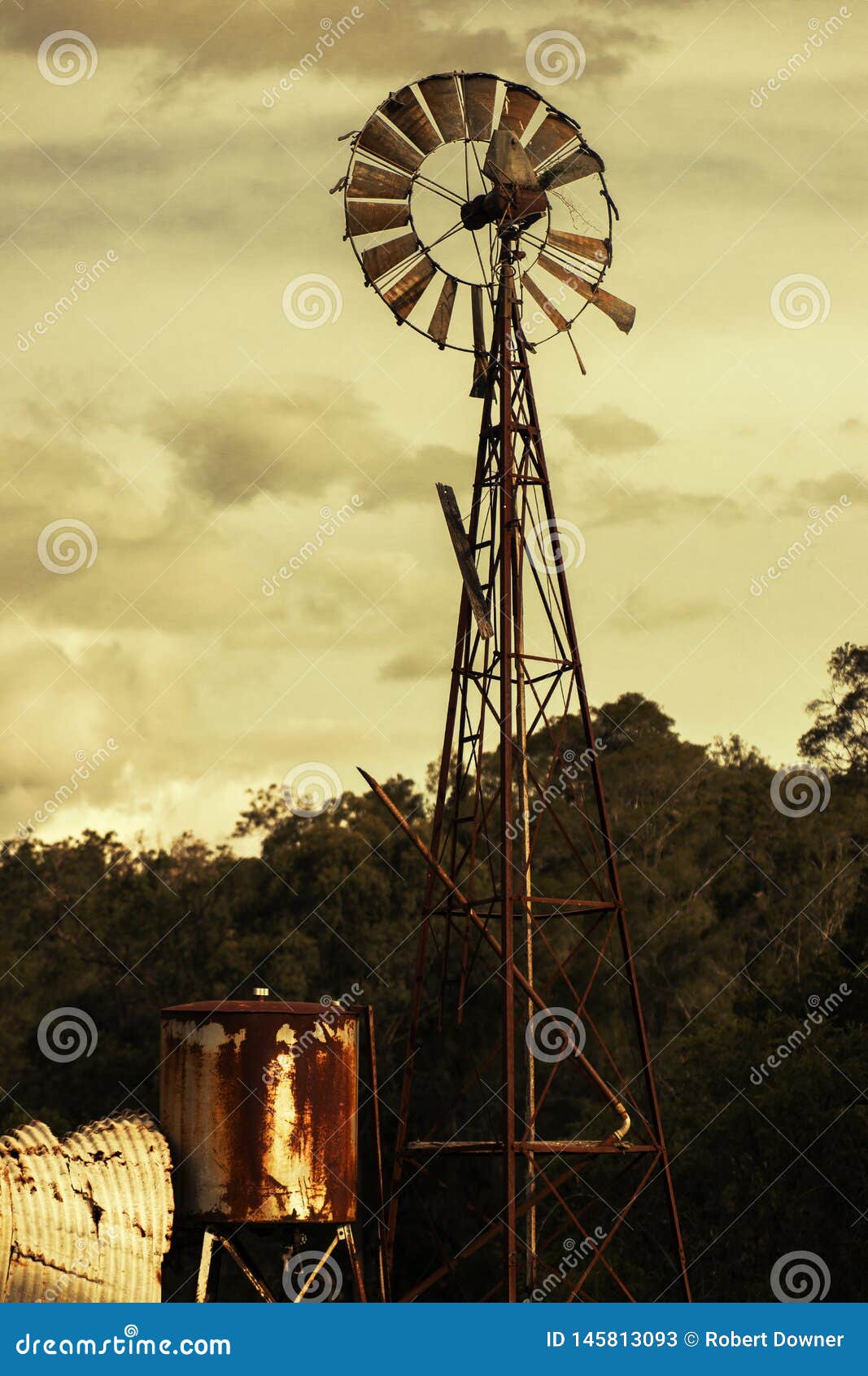 Rusted Windmill in the Countryside Stock Image - Image of drought ...