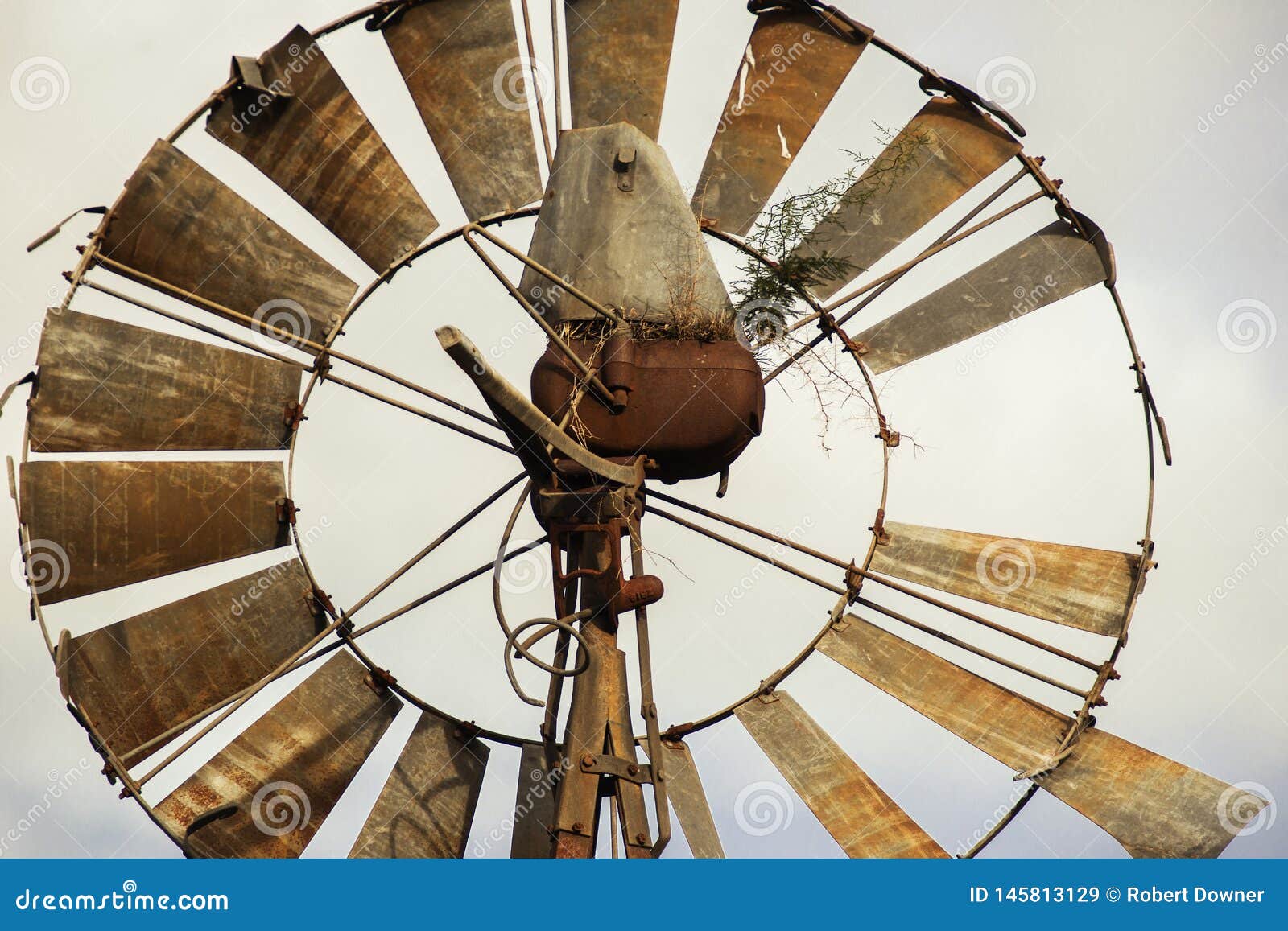 Rusted Windmill in the Countryside Stock Image - Image of rural ...