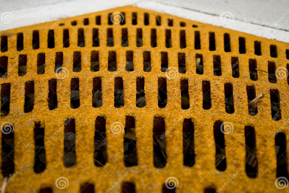 Rusted Yellow Grate stock photo. Image of downtown, texture - 6779786
