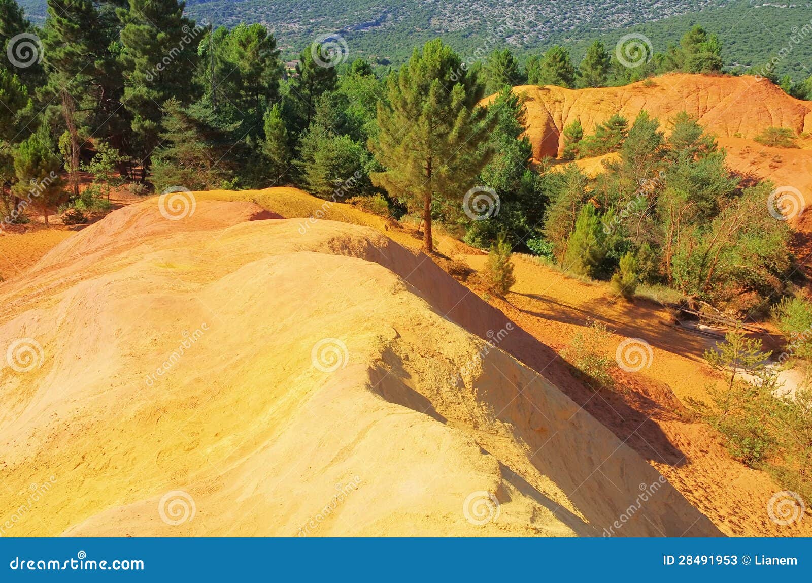 Rustel ocre rocks stock image. Image of hill, outdoor - 28491953