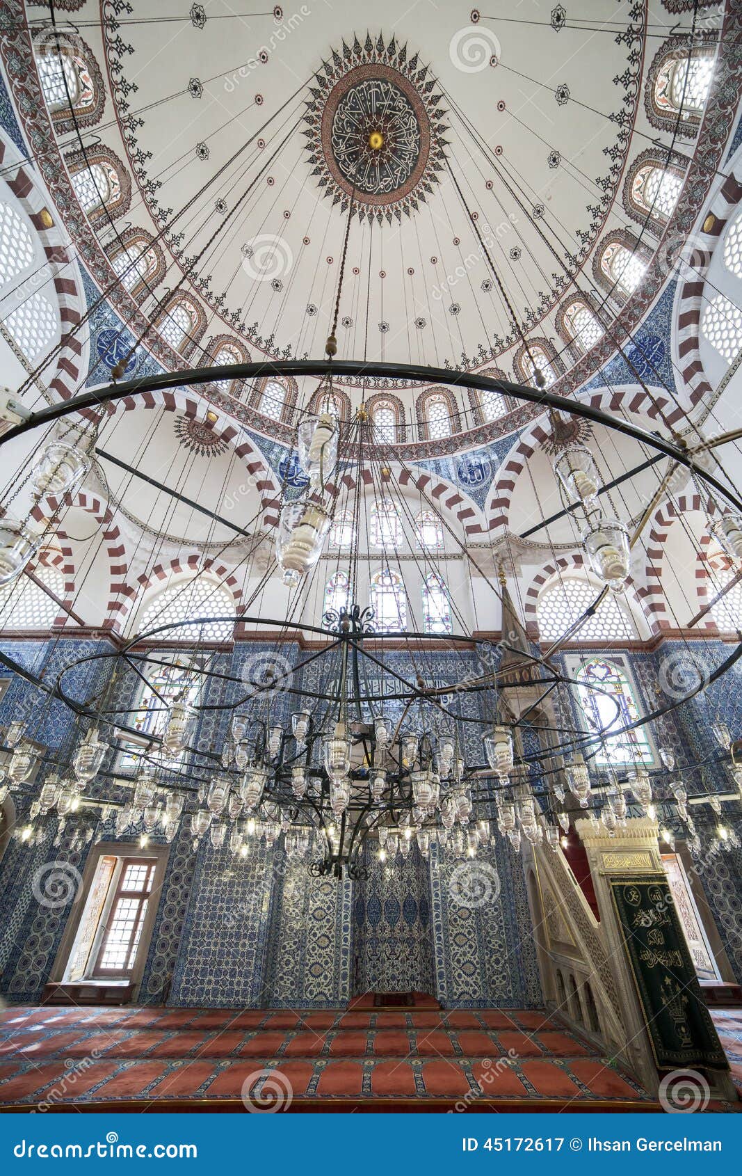 Rustem Pasa Mosque, Istanbul, Turkey Stock Image - Image of interior ...