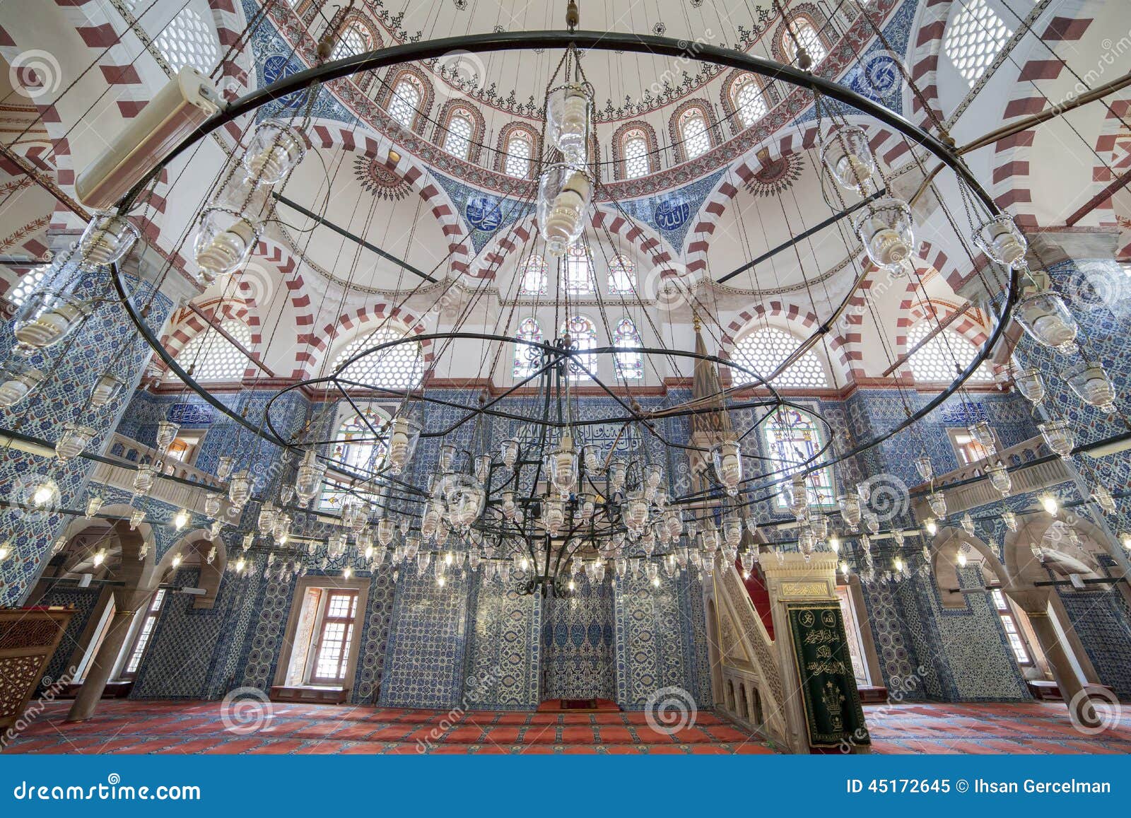 Rustem Pasa Mosque, Istanbul, Turkey Stock Image - Image of carpet ...