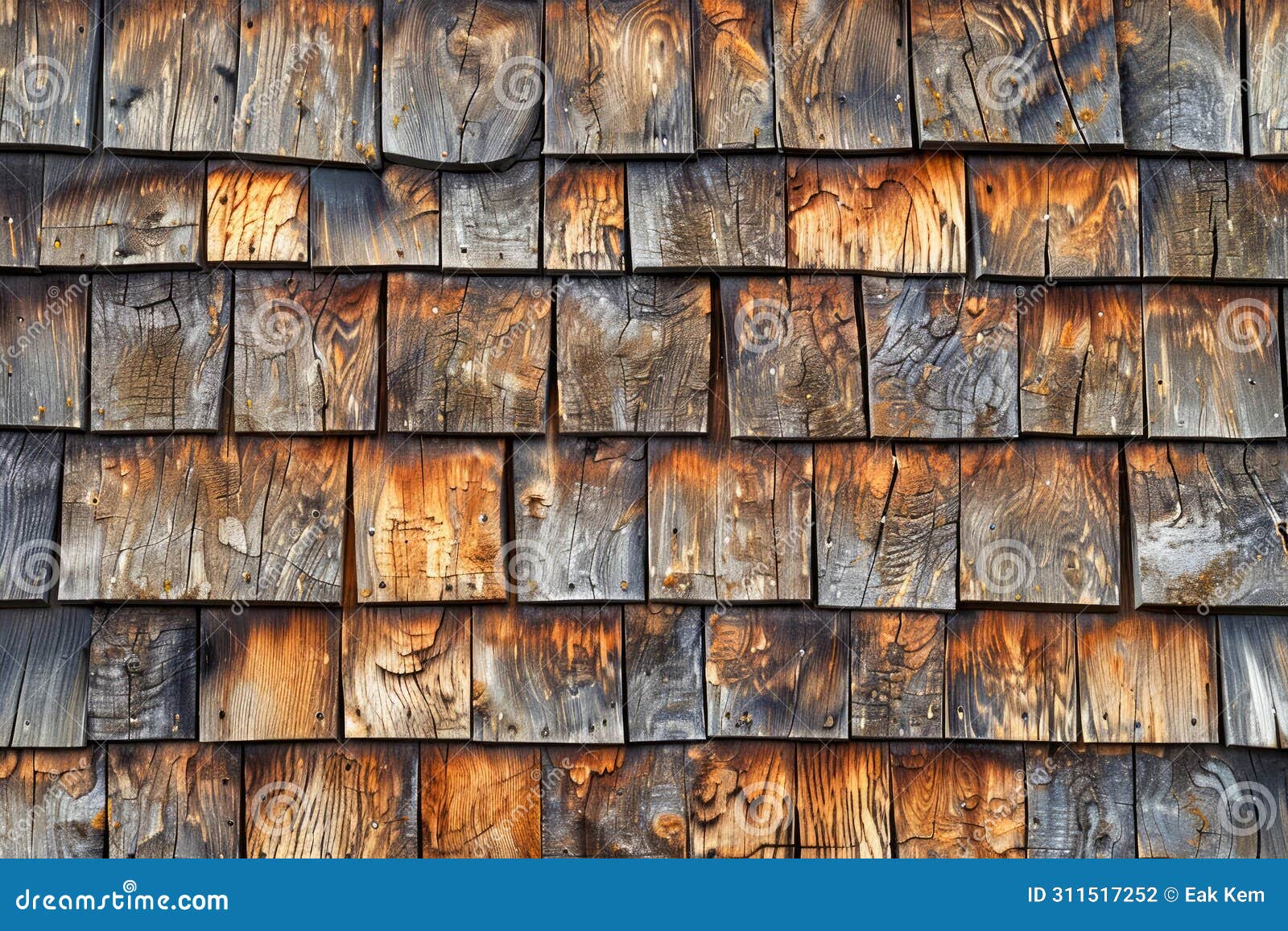 Rustic Aged Wooden Shingle Texture Background for Architectural and ...