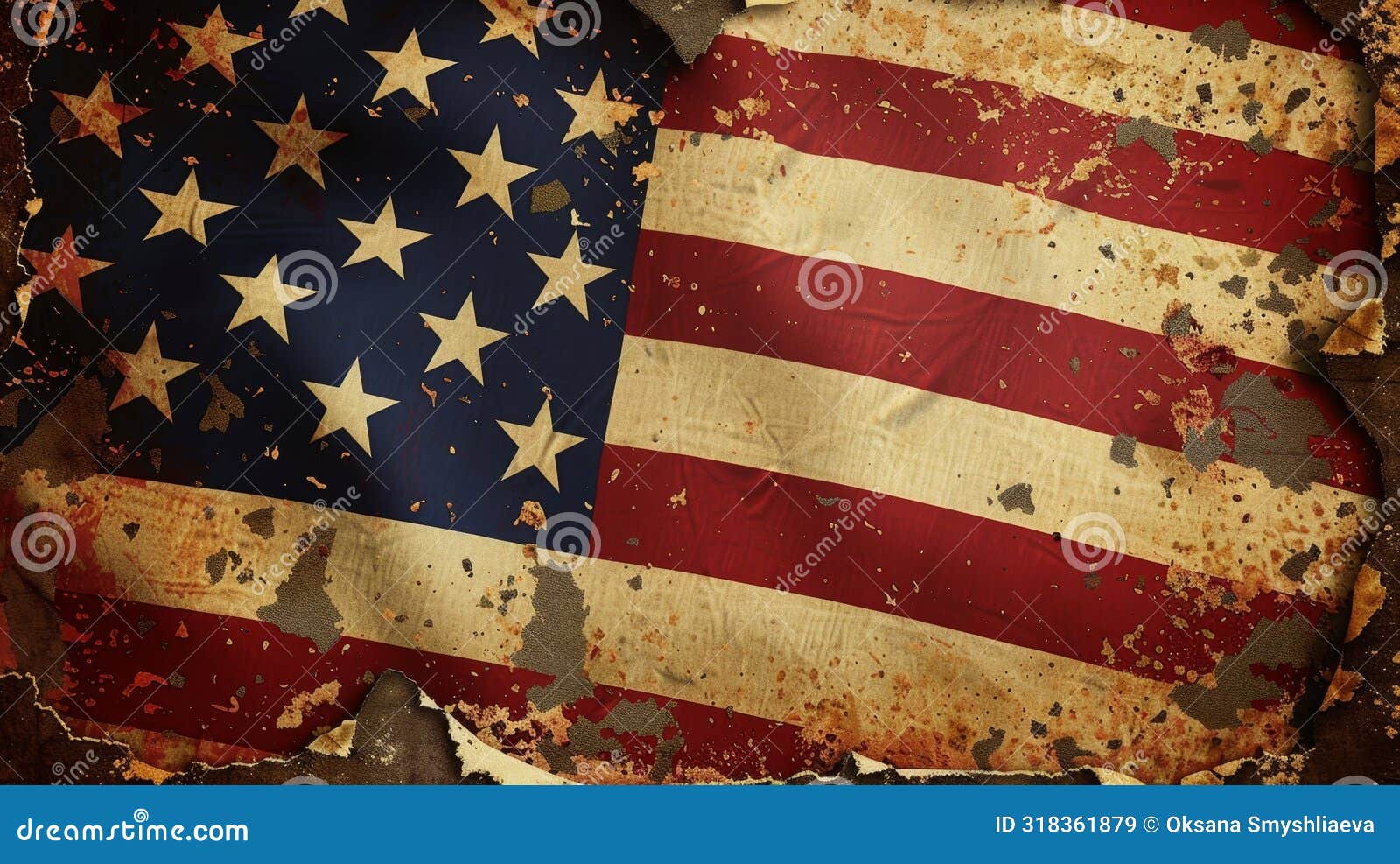 Rustic American Flag on Weathered Texture Background Stock Image ...