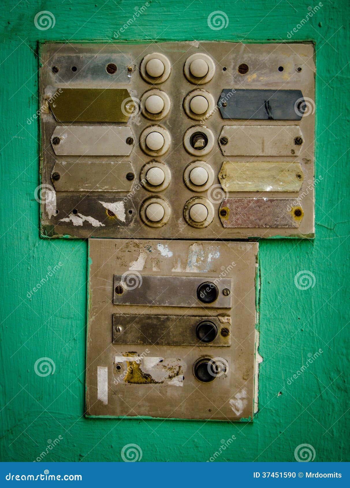 Rustic Apartment Intercom Buzzer Stock Photo - Image of fashioned ...