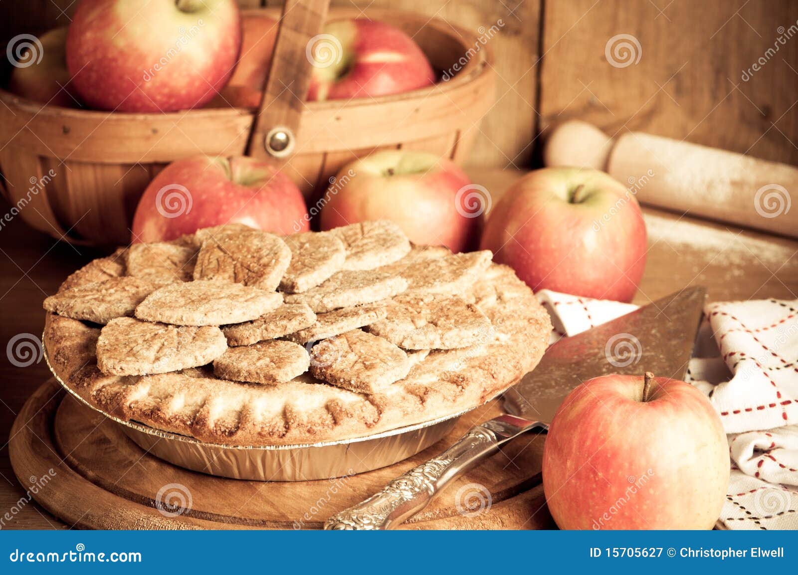 Rustic Apple Pie stock image. Image of crop, apple, season - 15705627