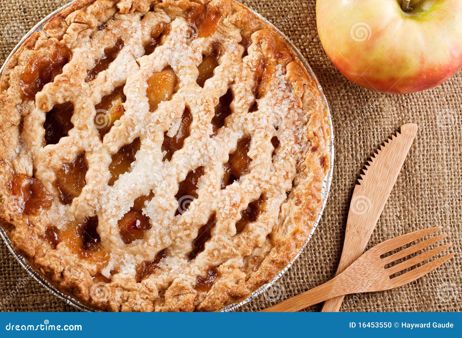 Rustic Apple Pie stock photo. Image of food, baked, apple - 16453550