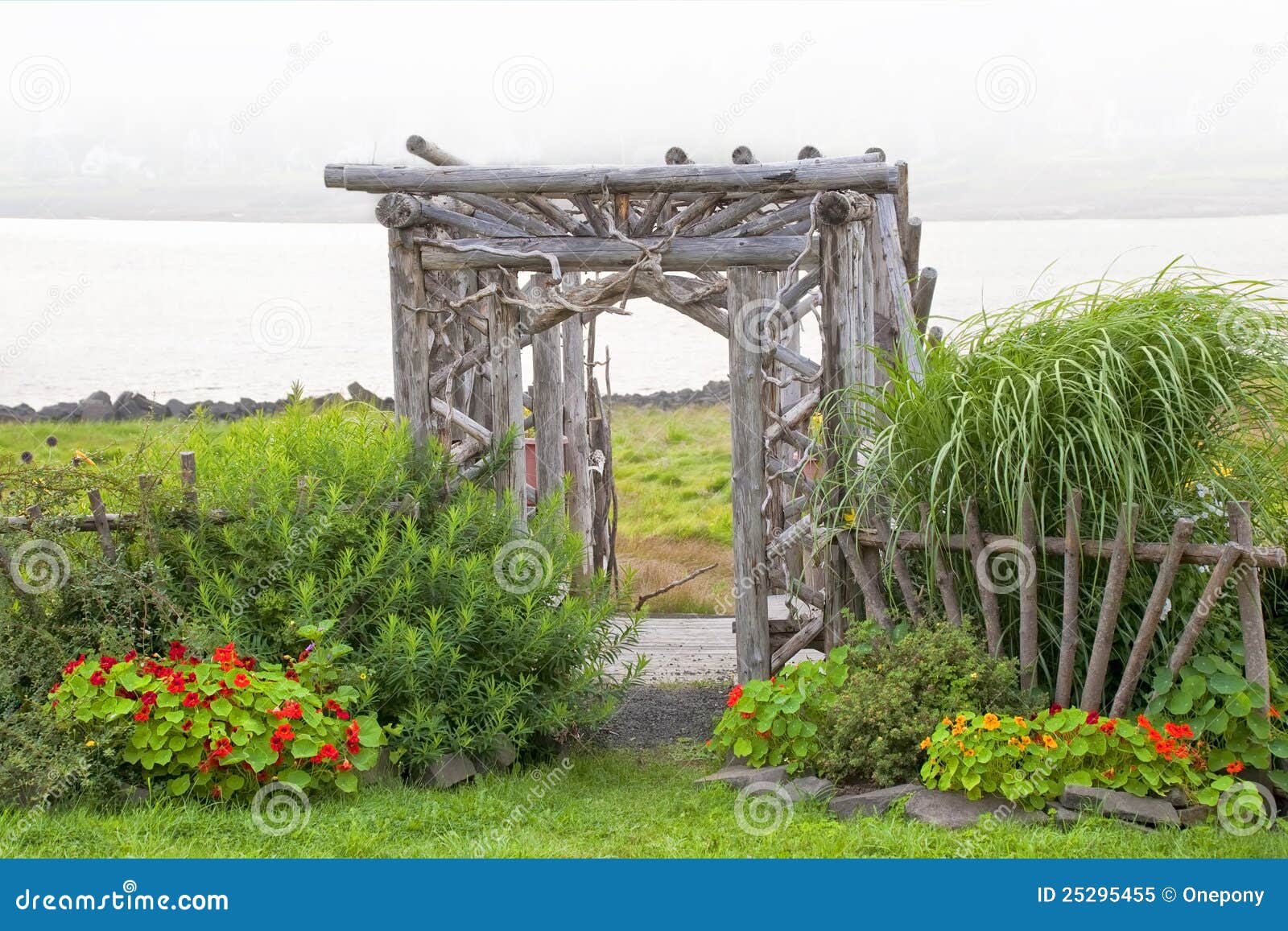 Rustic Arbour stock image. Image of water, plant, shoreline - 25295455