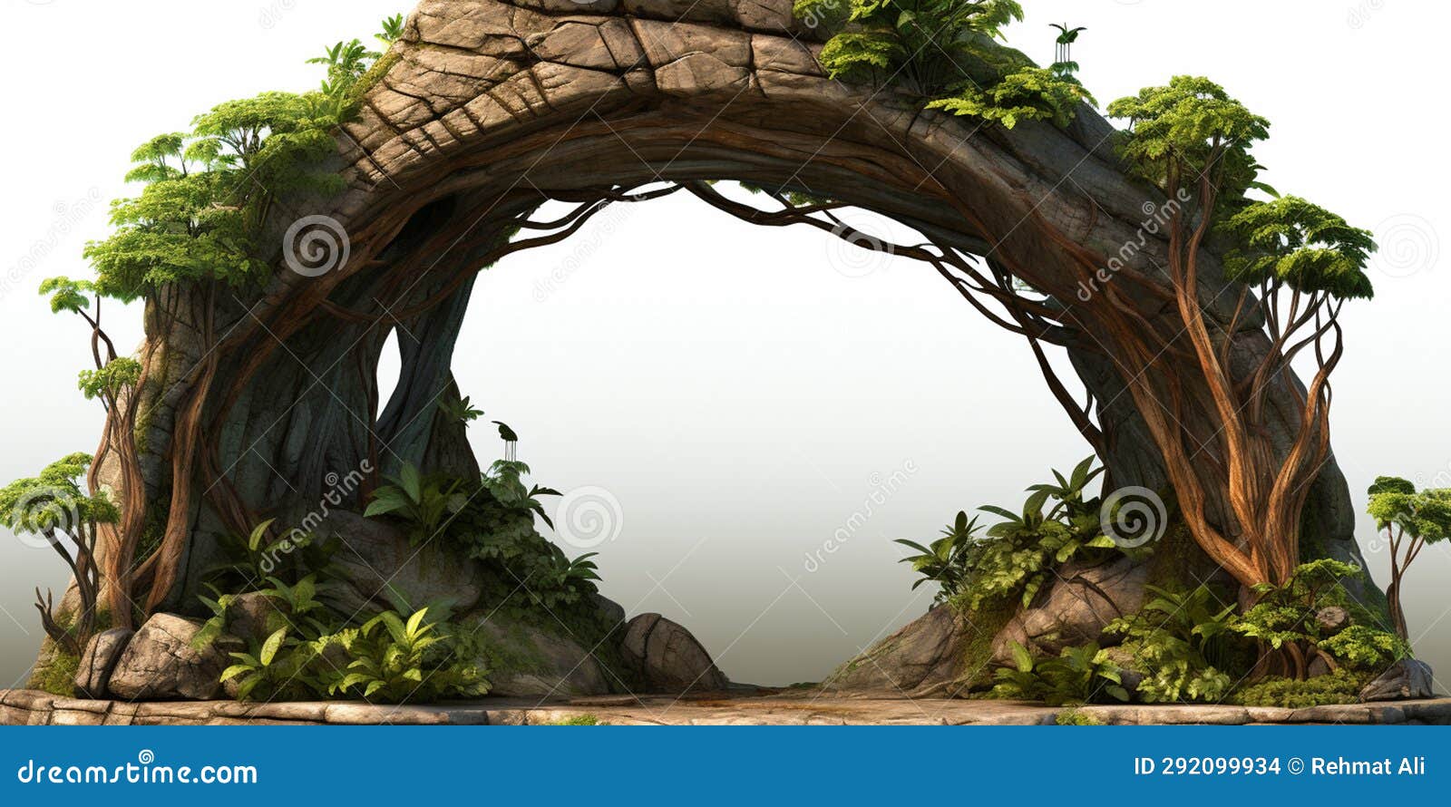 Rustic Arch With Tree Branches And Isolated Design Elements On White ...