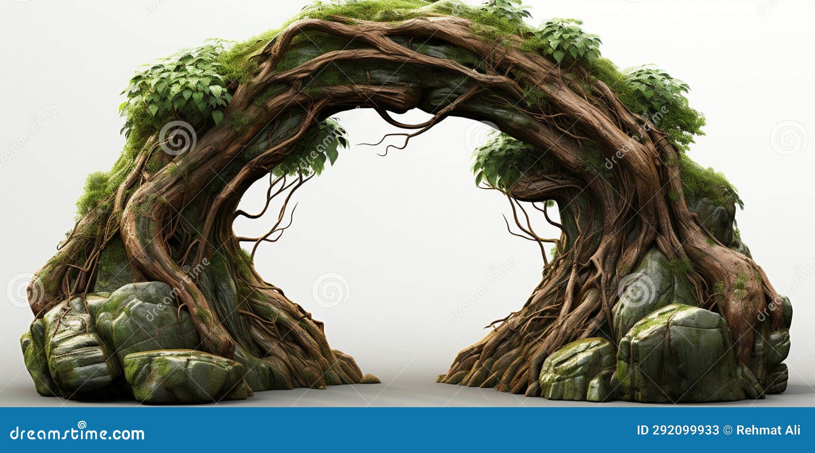 Rustic Arch With Tree Branches And Isolated Design Elements On White ...