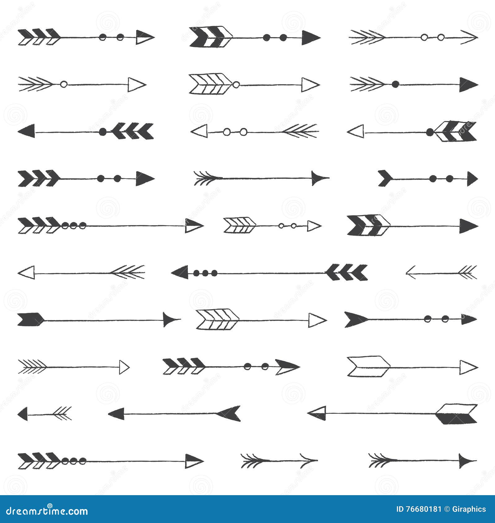 Rustic Arrows stock vector. Illustration of hand, sketch - 76680181