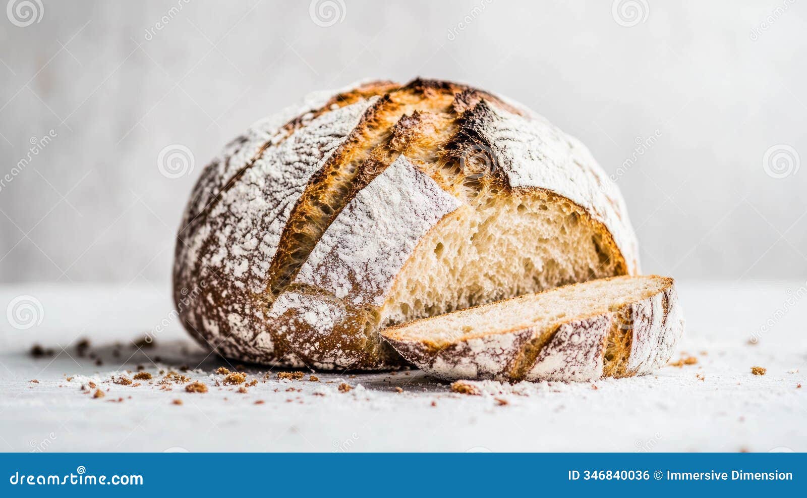 Rustic Artisan Bread Loaf Showing Crumb Texture Transparent Background ...