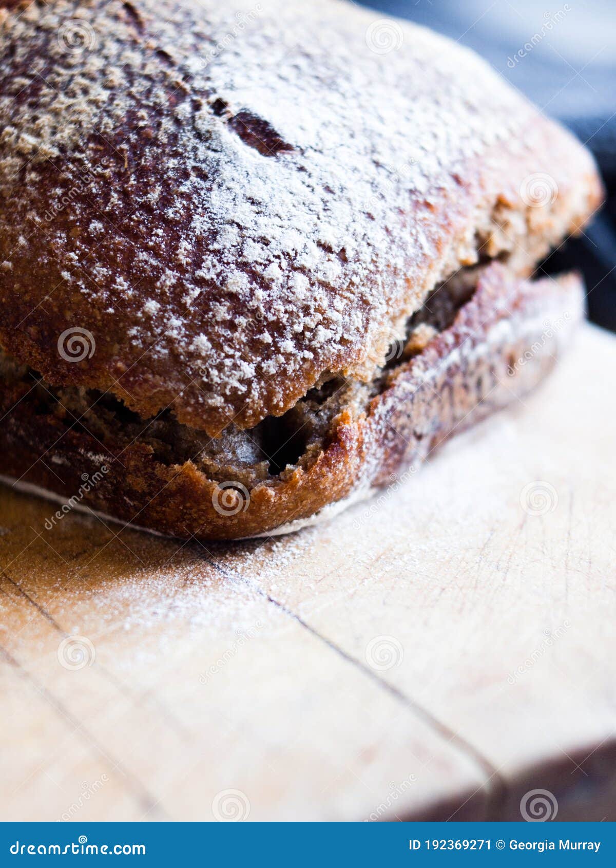 Rustic Artisanal Wholewheat & Rye Bread Loaf Stock Image - Image of ...
